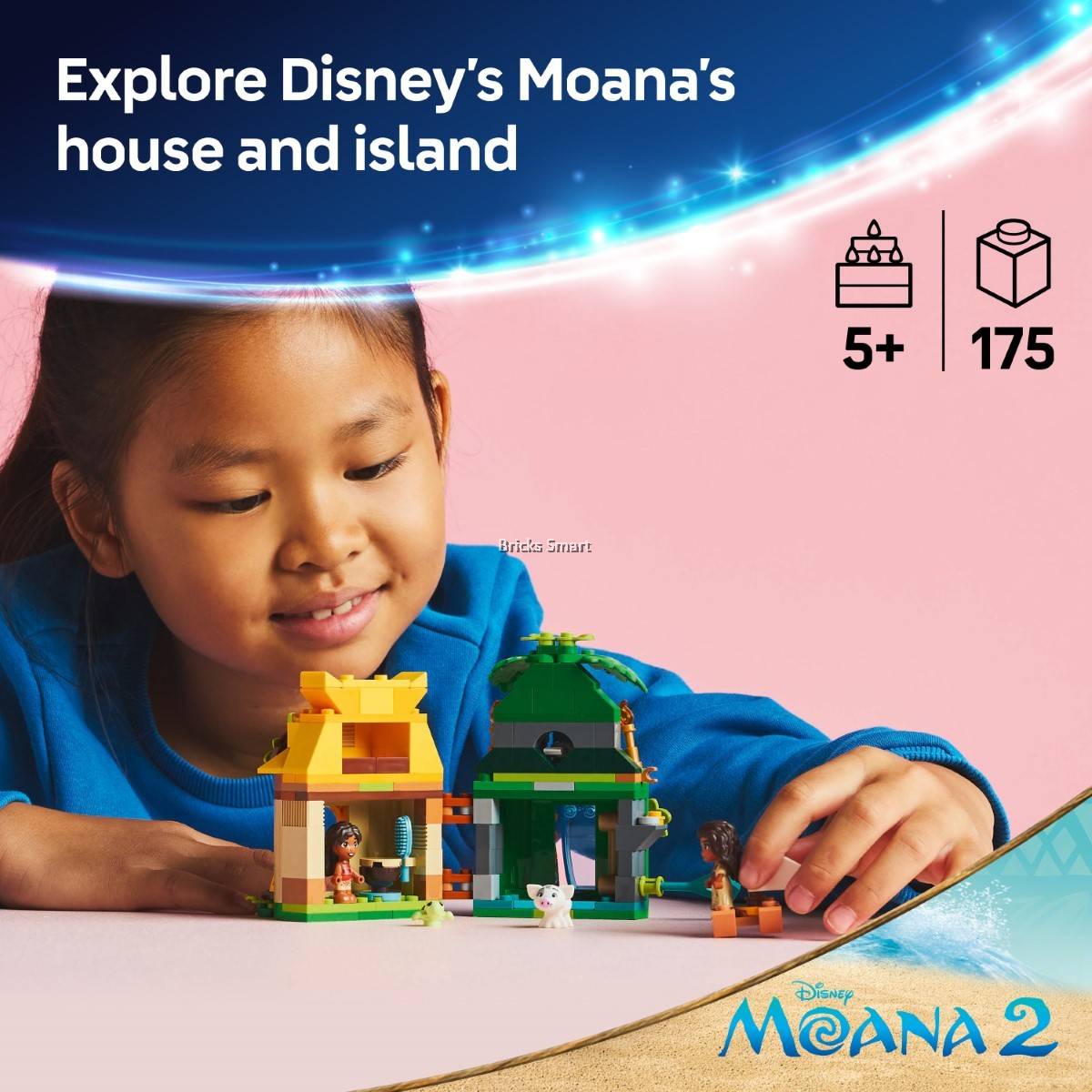 LEGO 43260 Disney Moana's Island Fun Building Toy Set (175 Pieces)