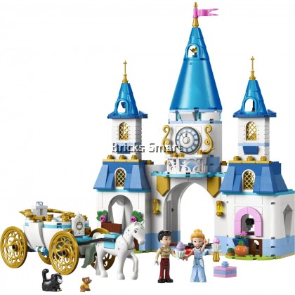 LEGO 43275 Disney Cinderella's Castle & Horse Carriage Building Toy Set ...