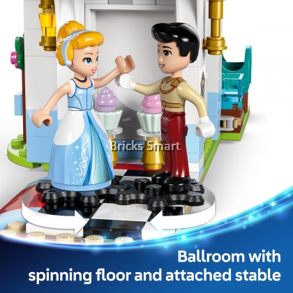 LEGO 43275 Disney Cinderella's Castle & Horse Carriage Building Toy Set ...