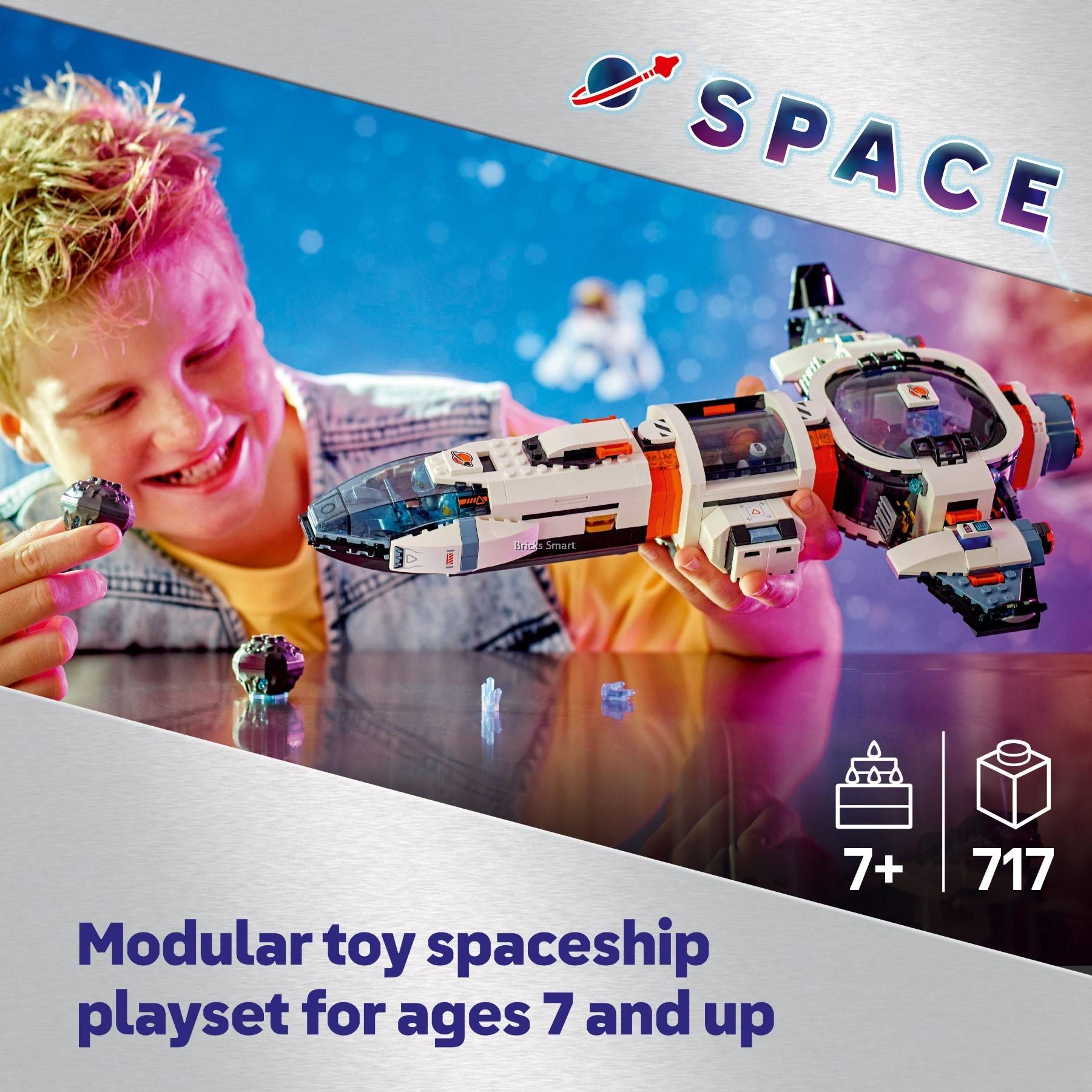 LEGO 60446 City Modular Galactic Spaceship Building Toy Set (717 Pieces)