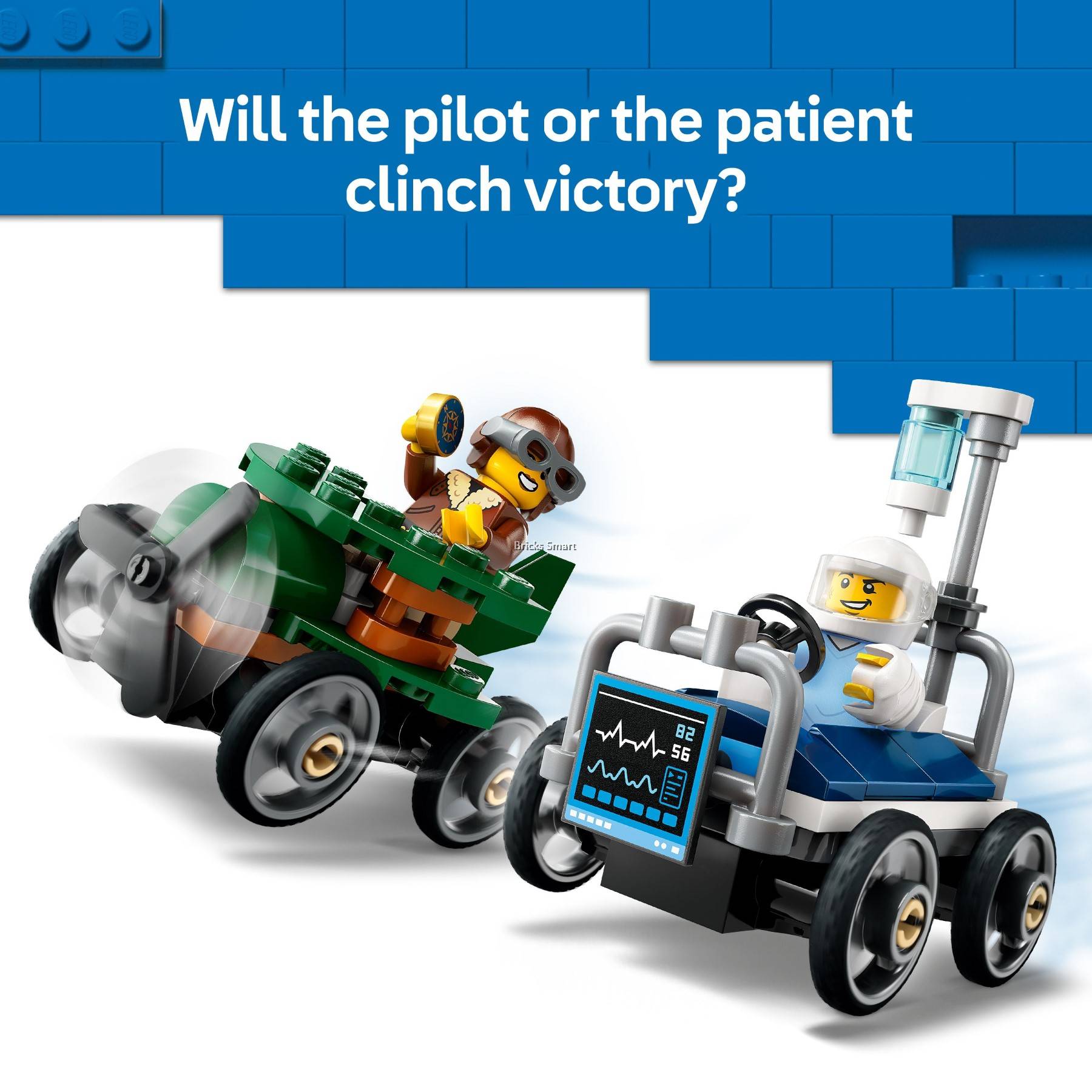 LEGO 60459 City Airplane vs. Hospital Bed Race Car Pack Building Toy ...