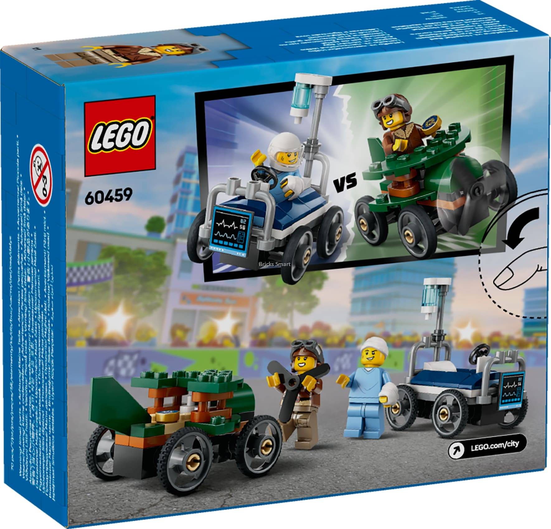 LEGO 60459 City Airplane vs. Hospital Bed Race Car Pack Building Toy ...