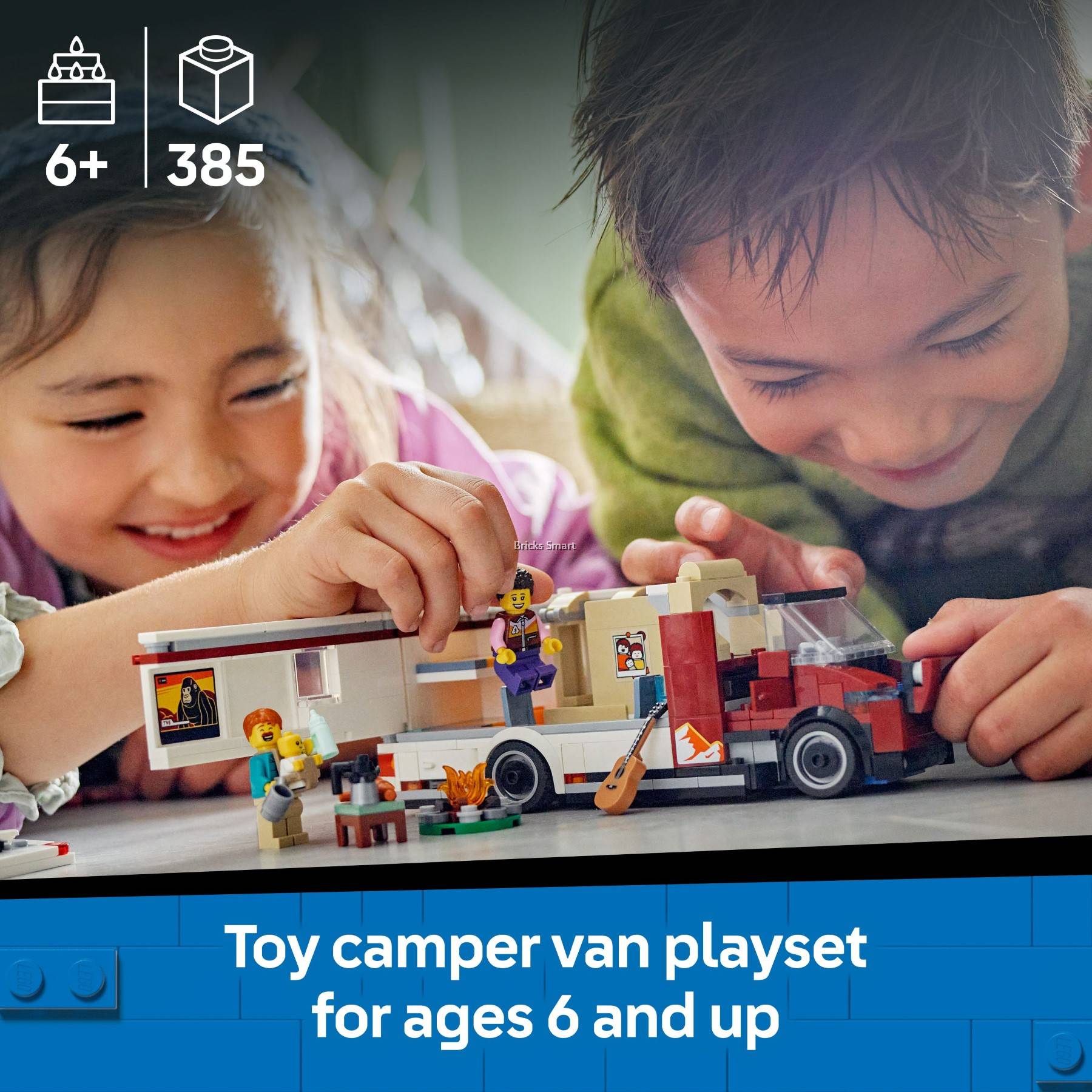 LEGO 60454 City Holiday Adventure Camper Van Building Toy Set (385 Pieces)