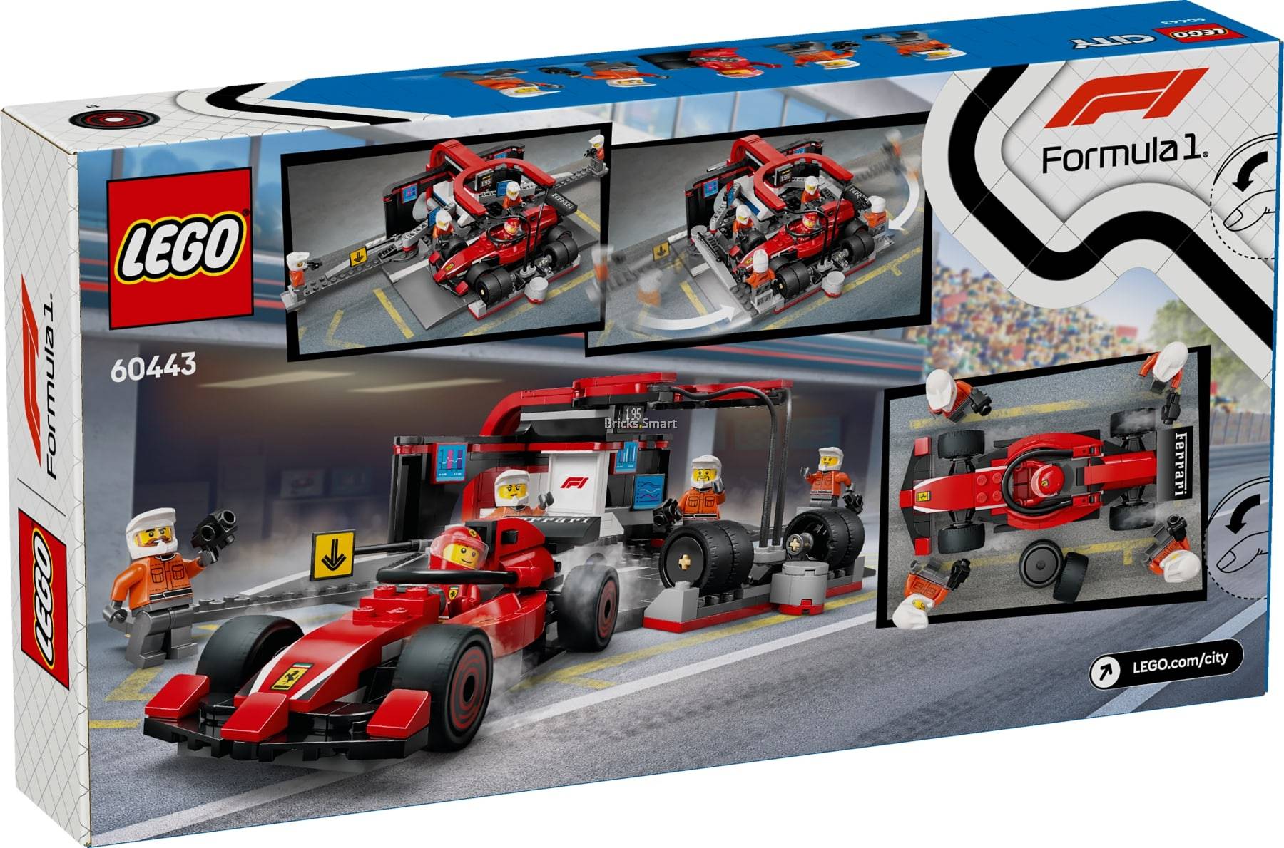 LEGO 60443 City Fomula F1 Pit Stop & Pit Crew with Ferrari Car Building ...