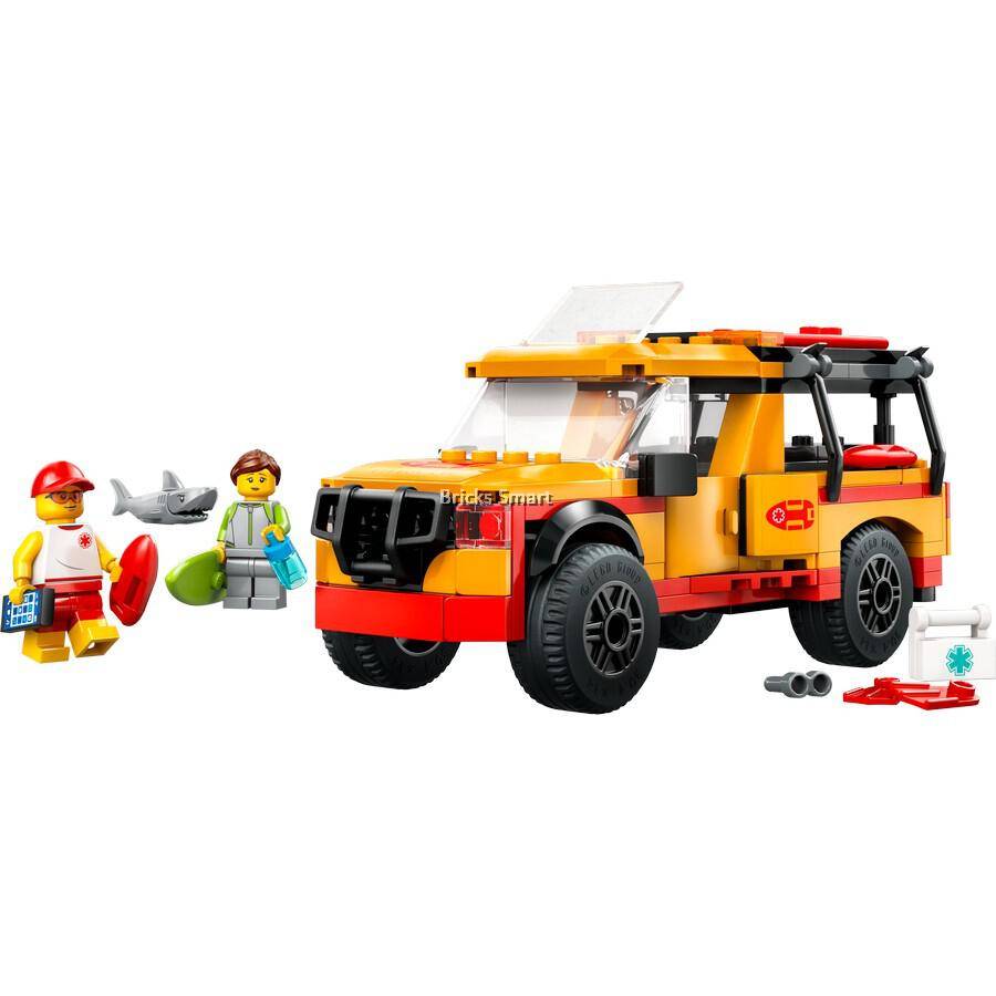 LEGO 60453 City Lifeguard Beach Rescue Truck Building Toy Set (214 Pieces)