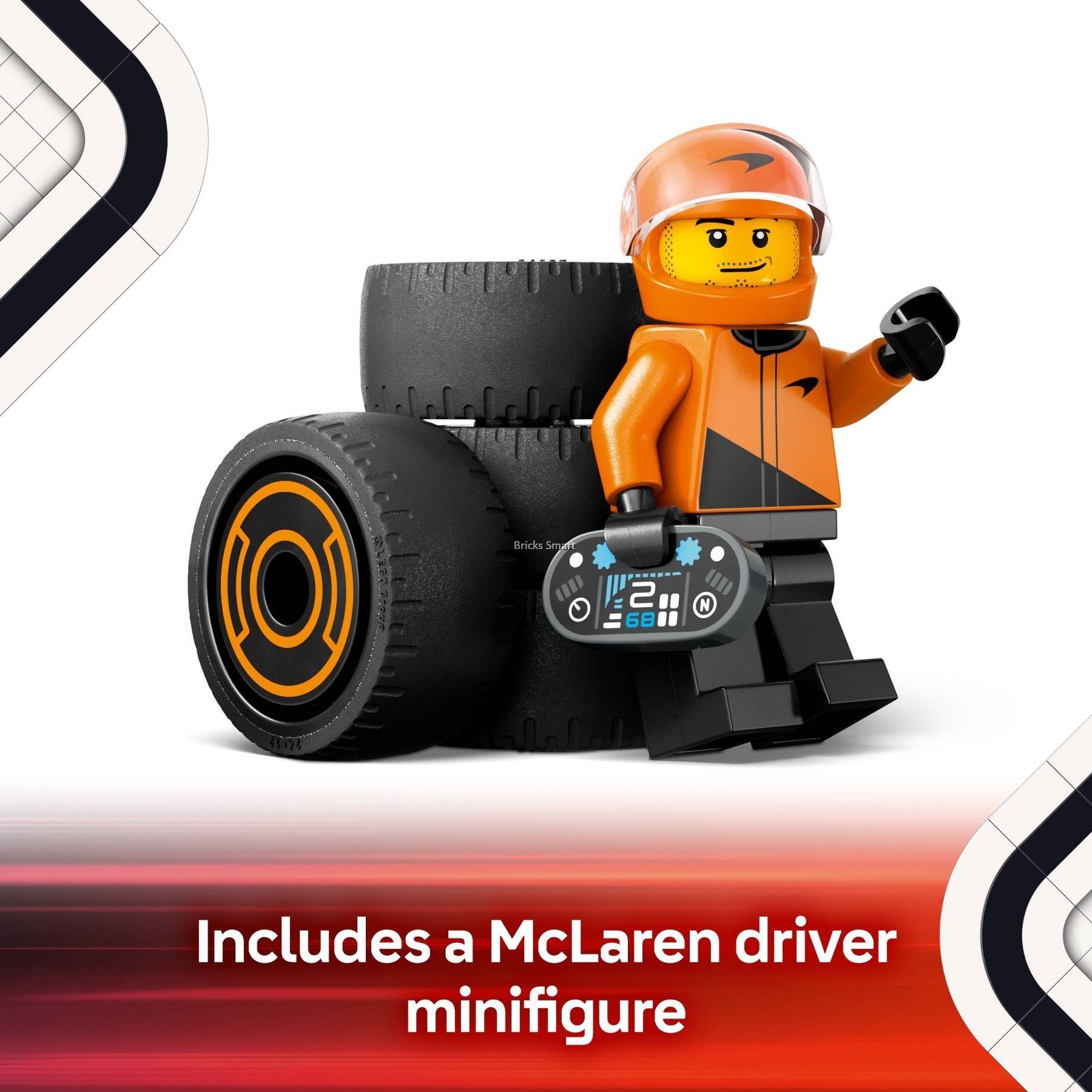 LEGO 60442 City Fomual F1 Driver with McLaren Race Car Building Toy Set ...