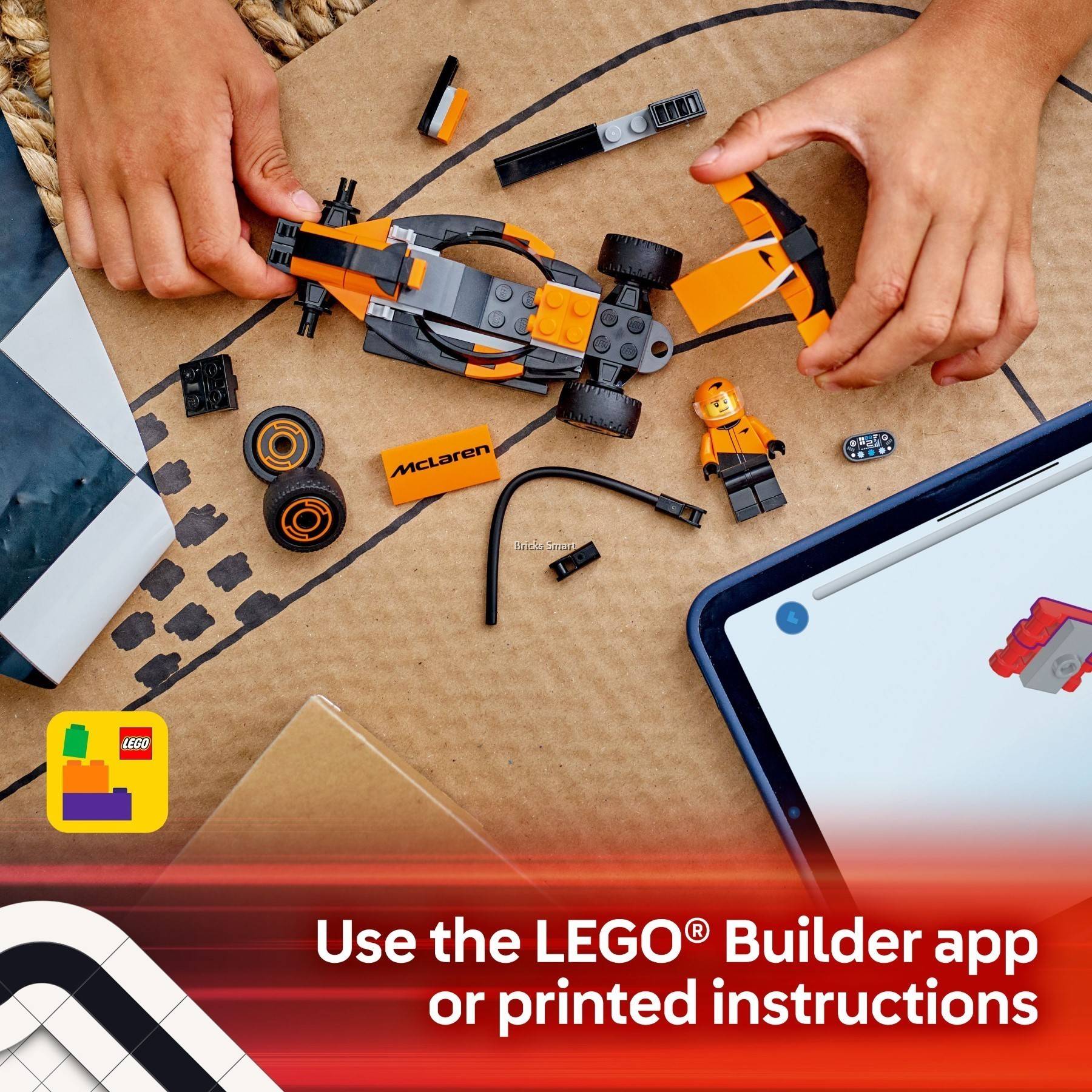 LEGO 60442 City Fomual F1 Driver with McLaren Race Car Building Toy Set ...