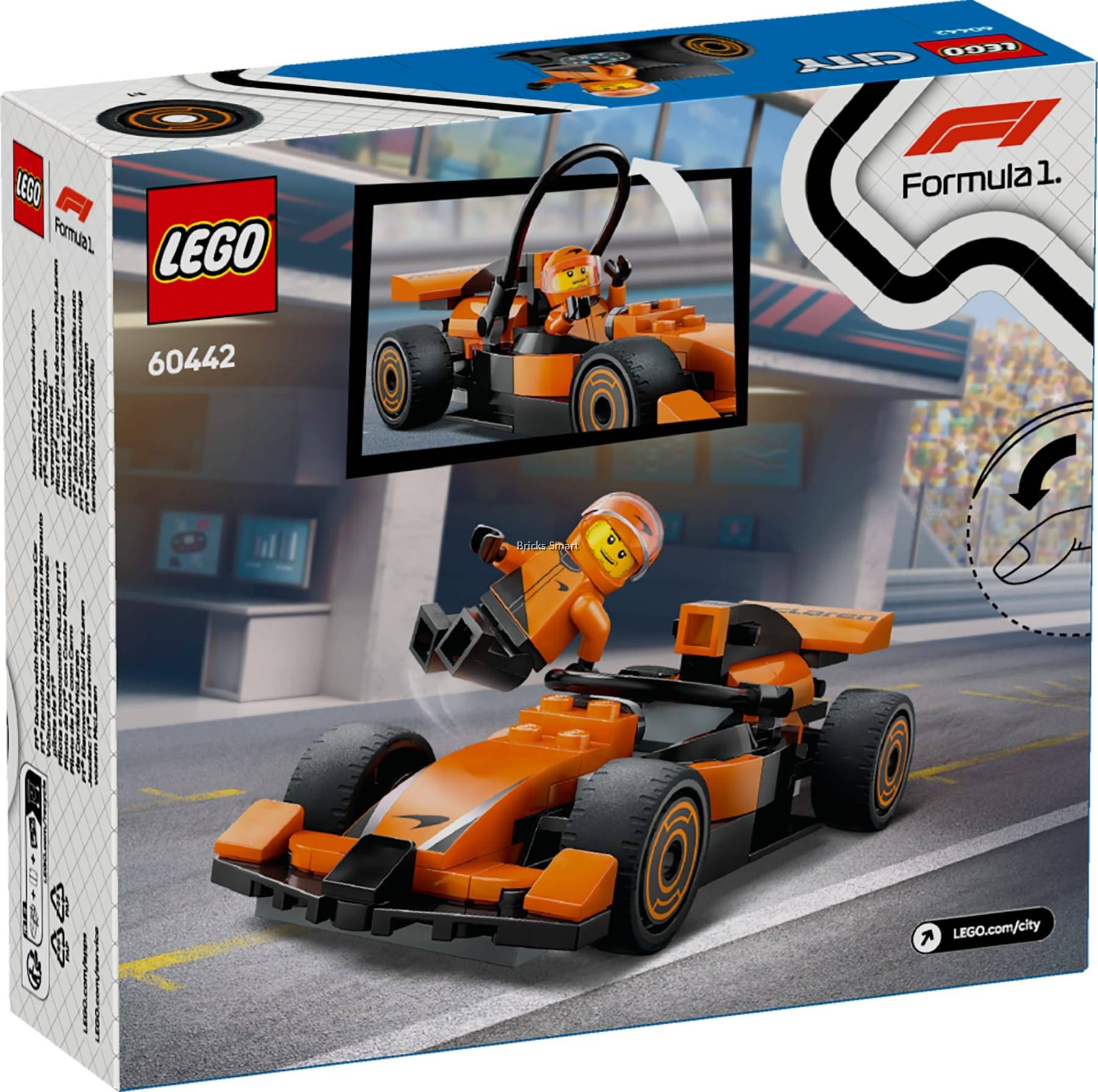 LEGO 60442 City Fomual F1 Driver with McLaren Race Car Building Toy Set ...