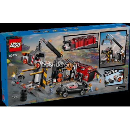 LEGO 60472 City Scrapyard with Cars Building Toy Set (871 Pieces)