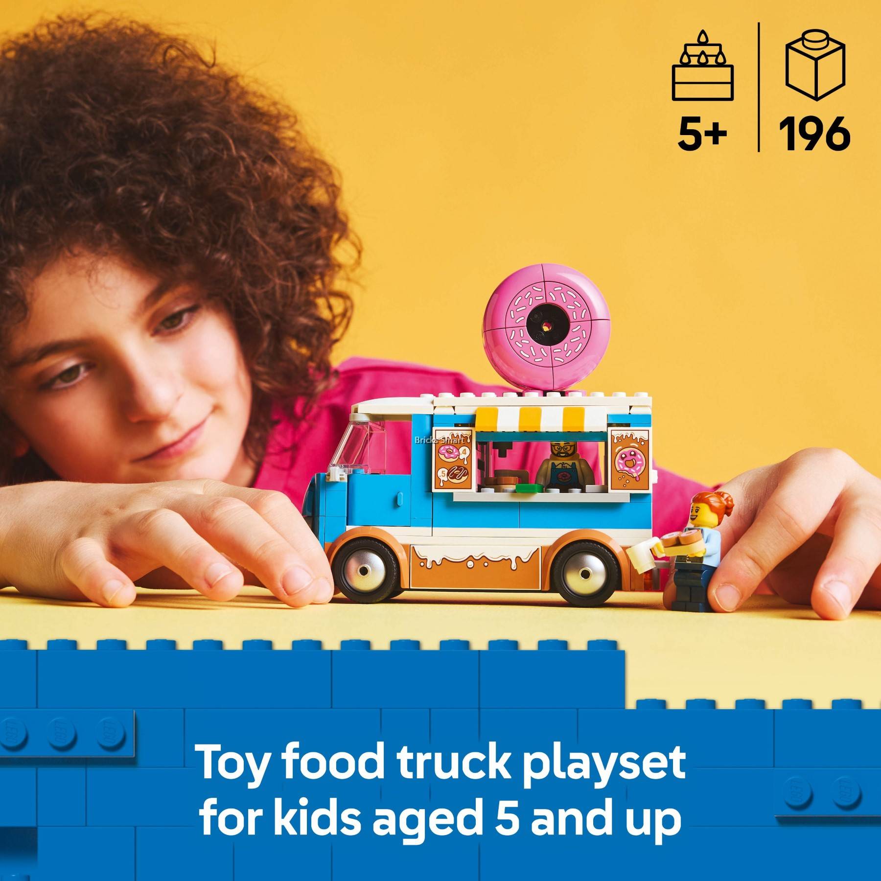 LEGO 60452 City Donut Truck Building Toy Set (196 Pieces)