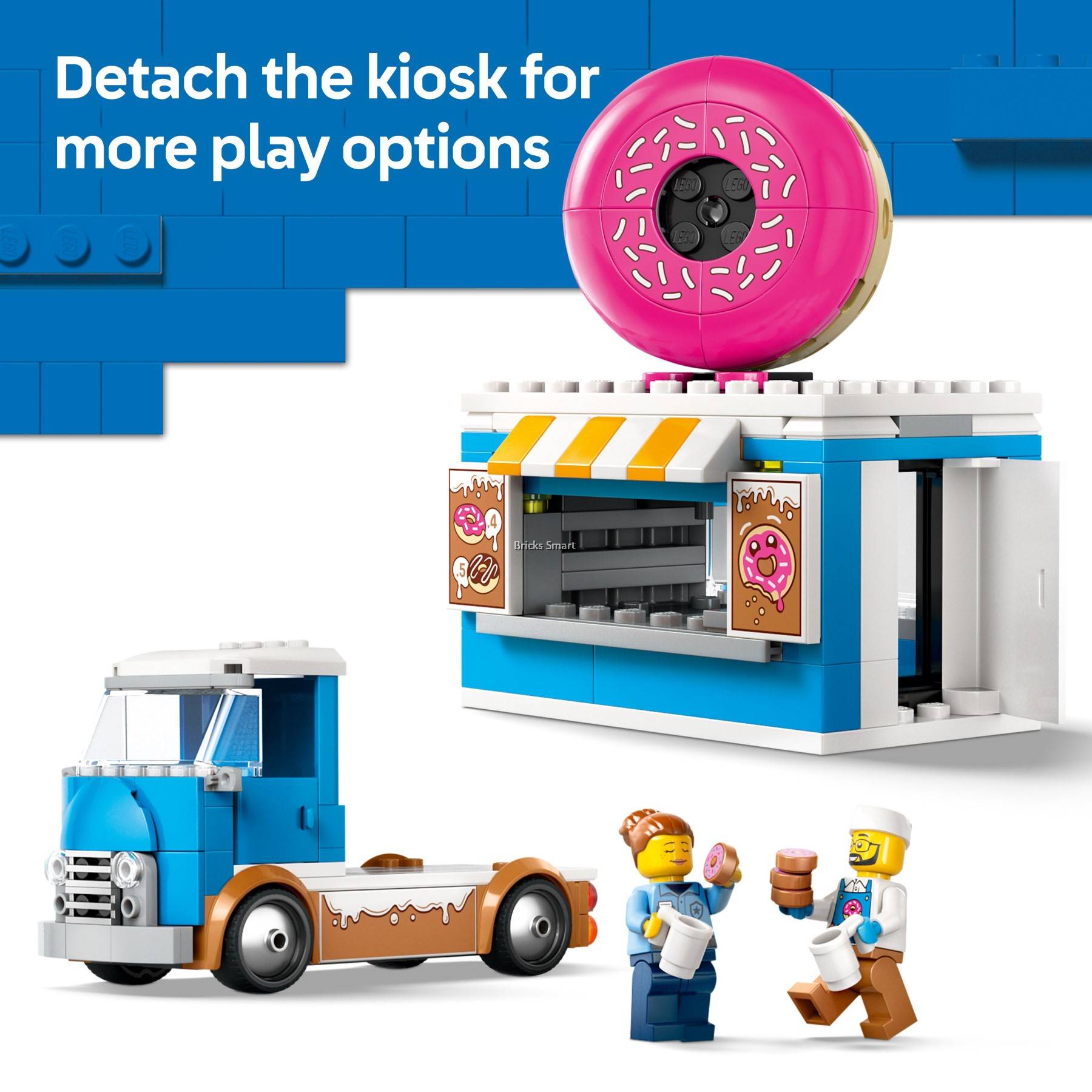 LEGO 60452 City Donut Truck Building Toy Set (196 Pieces)