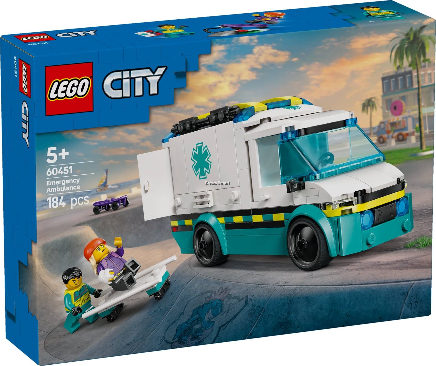 LEGO 60451 City Emergency Ambulance Building Toy Set (184 Pieces)