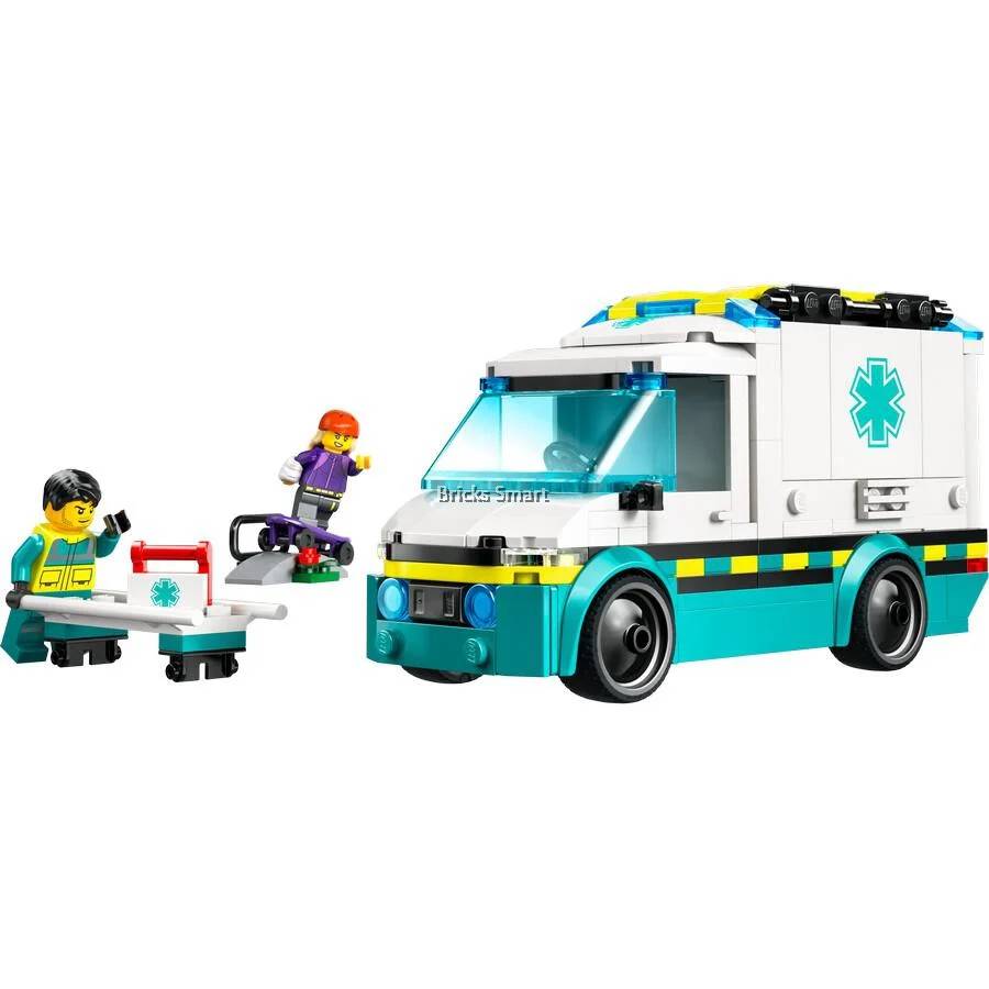 LEGO 60451 City Emergency Ambulance Building Toy Set (184 Pieces)