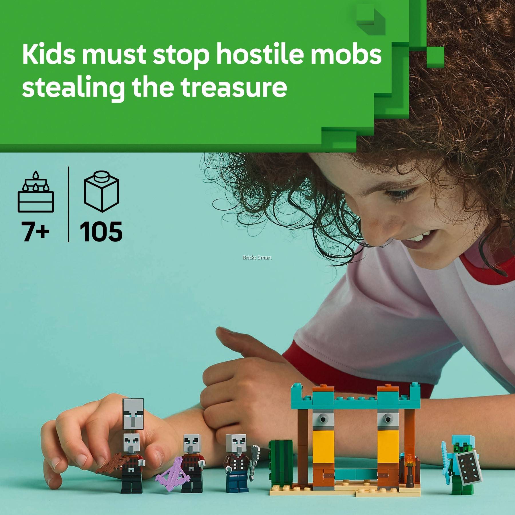 LEGO 21267 Minecraft The Illager Desert Patrol Building Toy Set (105 ...