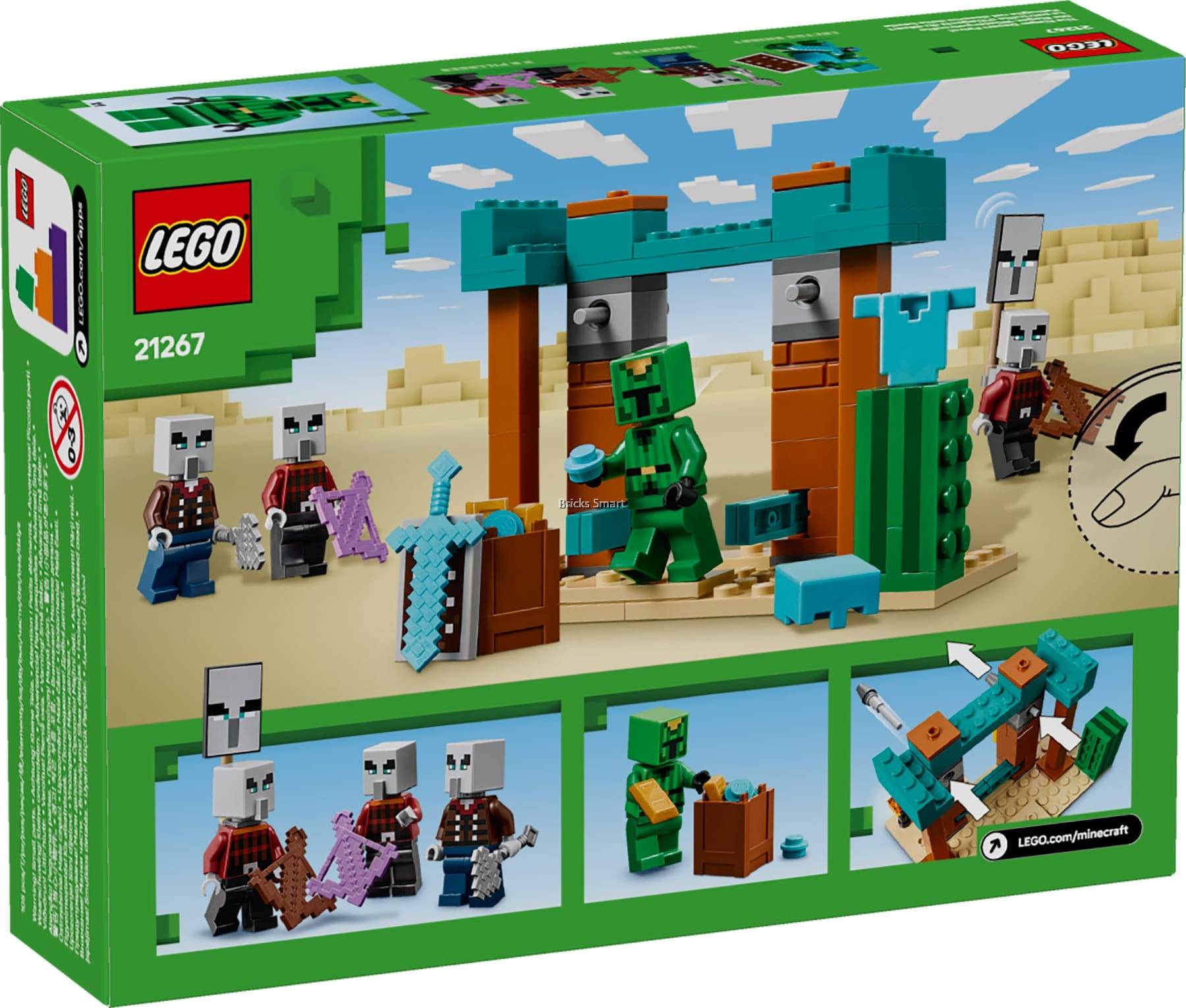 LEGO 21267 Minecraft The Illager Desert Patrol Building Toy Set (105 ...