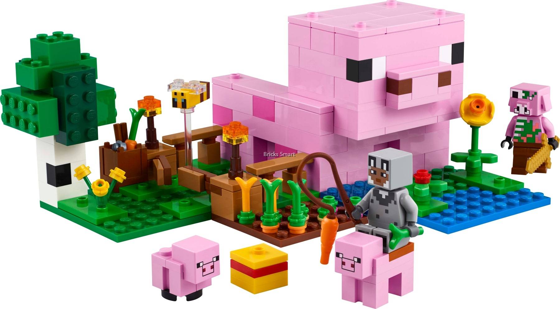 LEGO 21268 Minecraft The Baby Pig House Building Toy Set (238 Pieces)