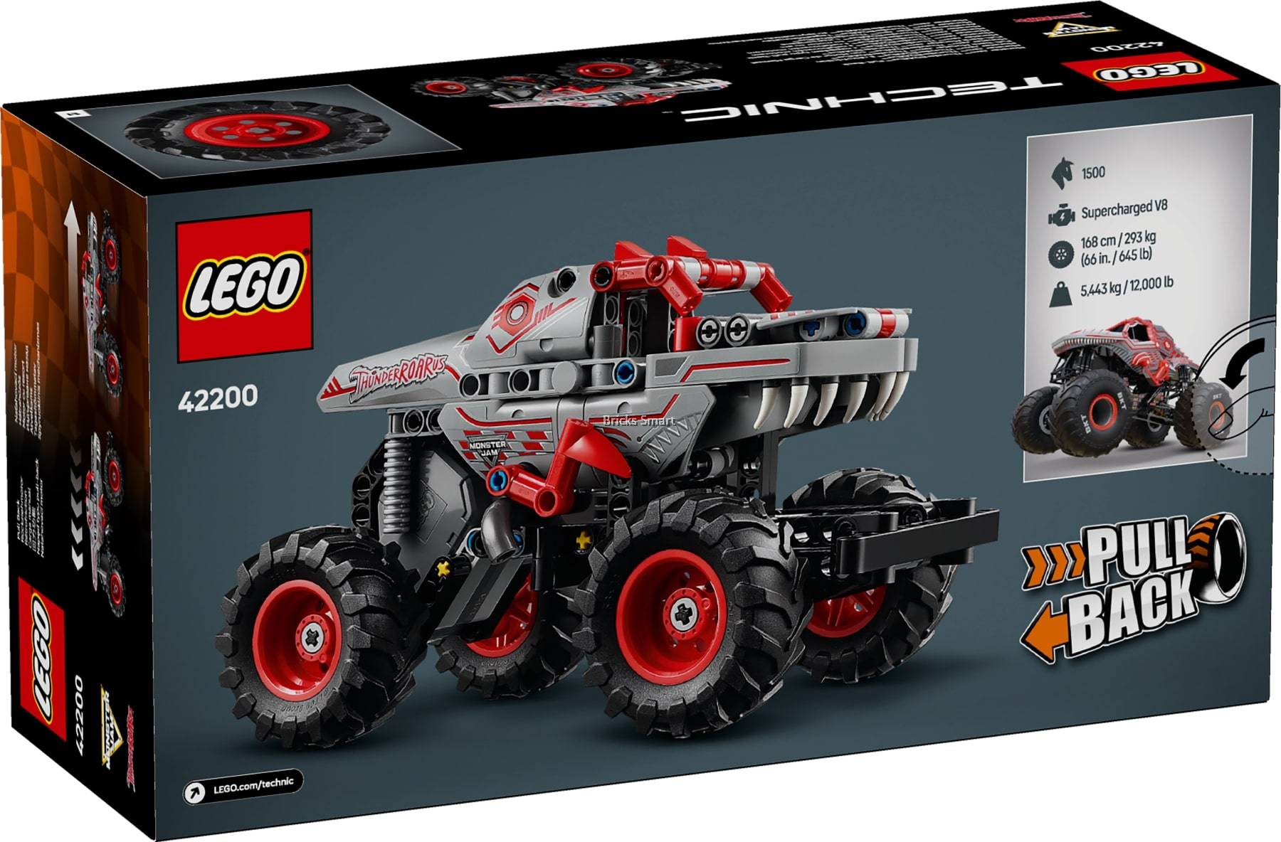 LEGO 42200 Technic Monster Jam ThunderROARus Pull-Back Building Toy Set ...