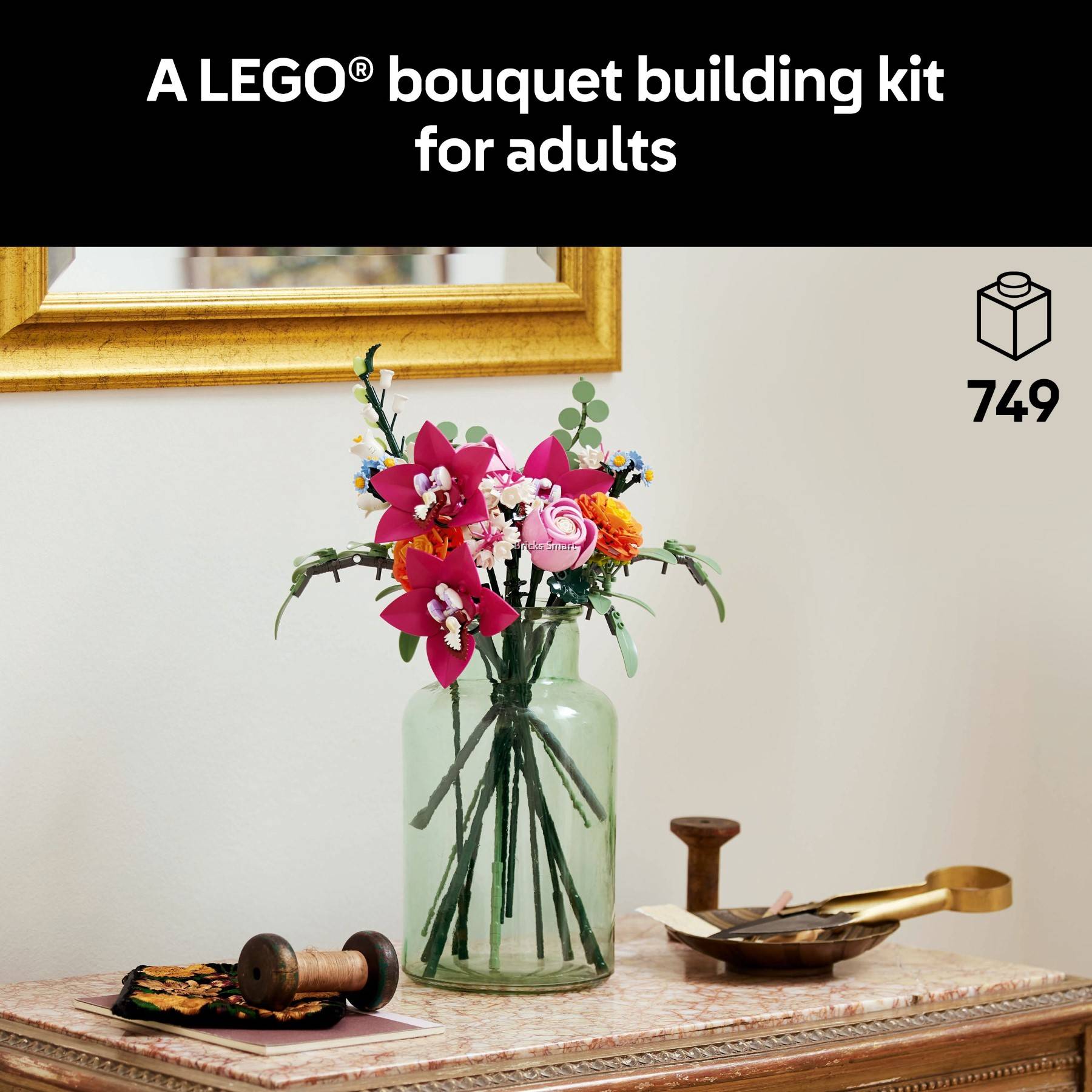 LEGO 10342 Botanicals Icons Pretty Pink Flower Bouquet Building Set ...