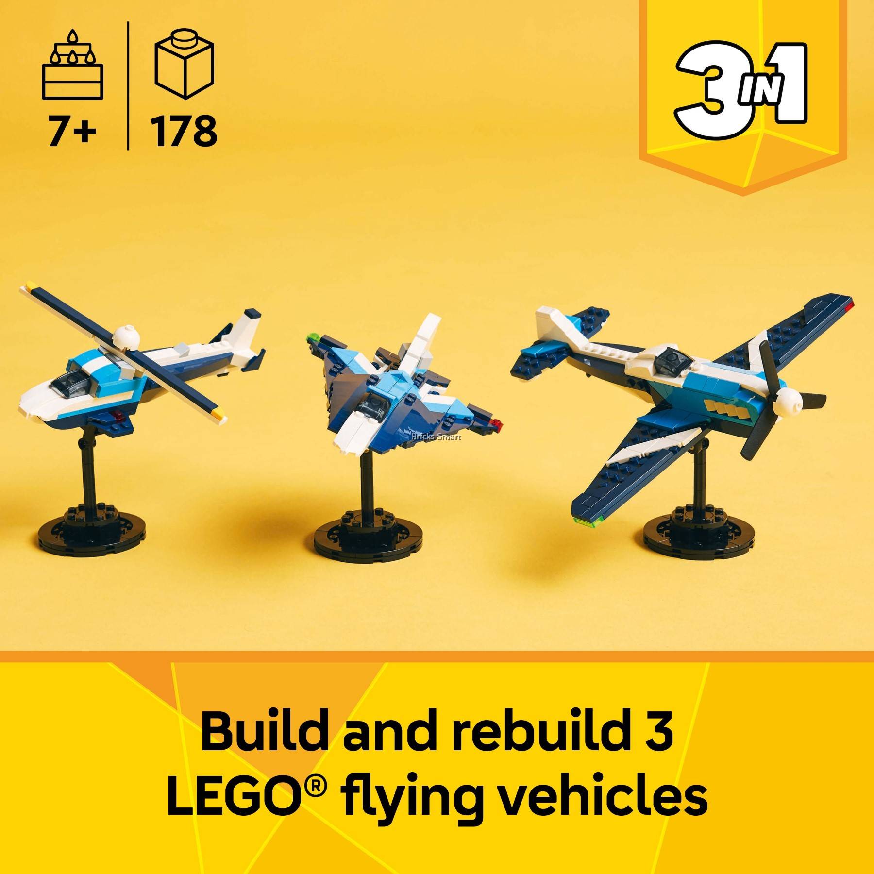 LEGO 31160 LEGO Creator Aircraft: Race Plane Building Toy Set (178 Pieces)