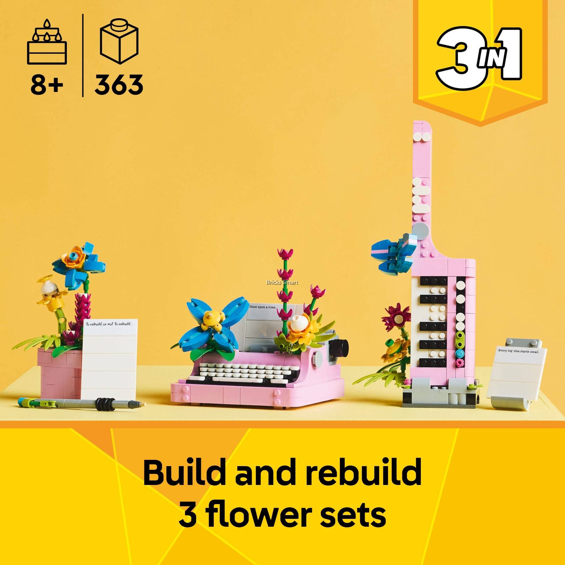 LEGO 31169 LEGO Creator Typewriter with Flowers Building Toy Set (363 ...