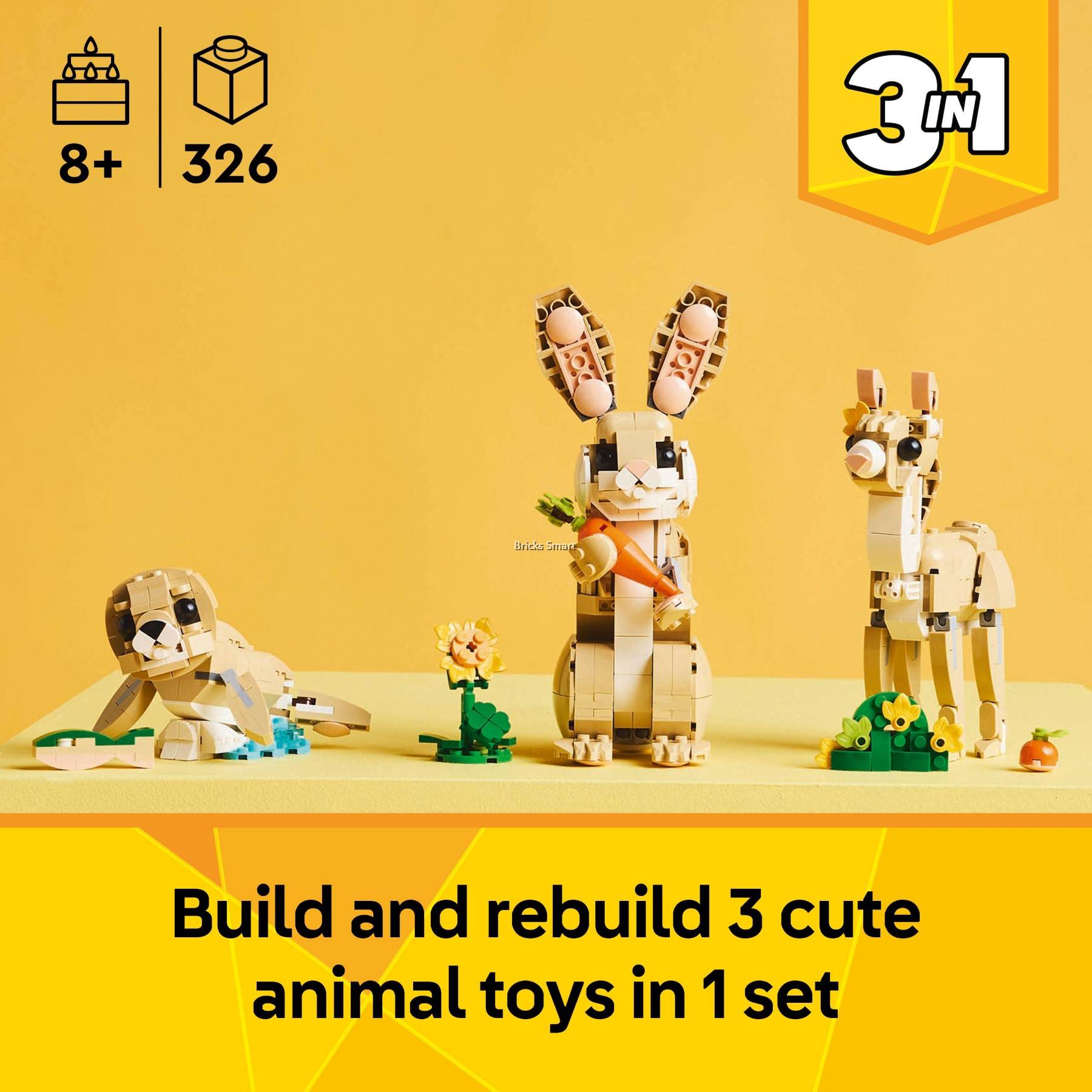 LEGO 31162 LEGO Creator Cute Bunny Building Toy Set (326 Pieces)