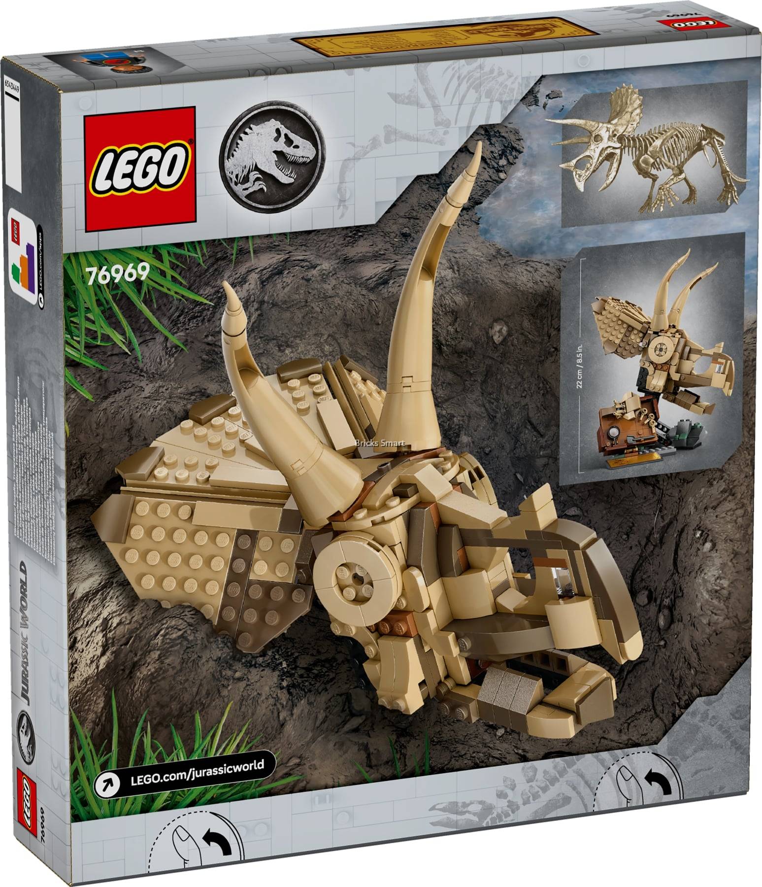 LEGO 76969 Jurassic World Dinosaur Fossils: Triceratops Skull Building ...