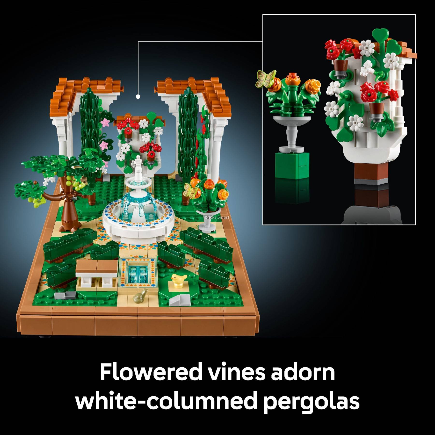 LEGO 10359 Icons Fountain Garden Building Set (1302 Pieces)