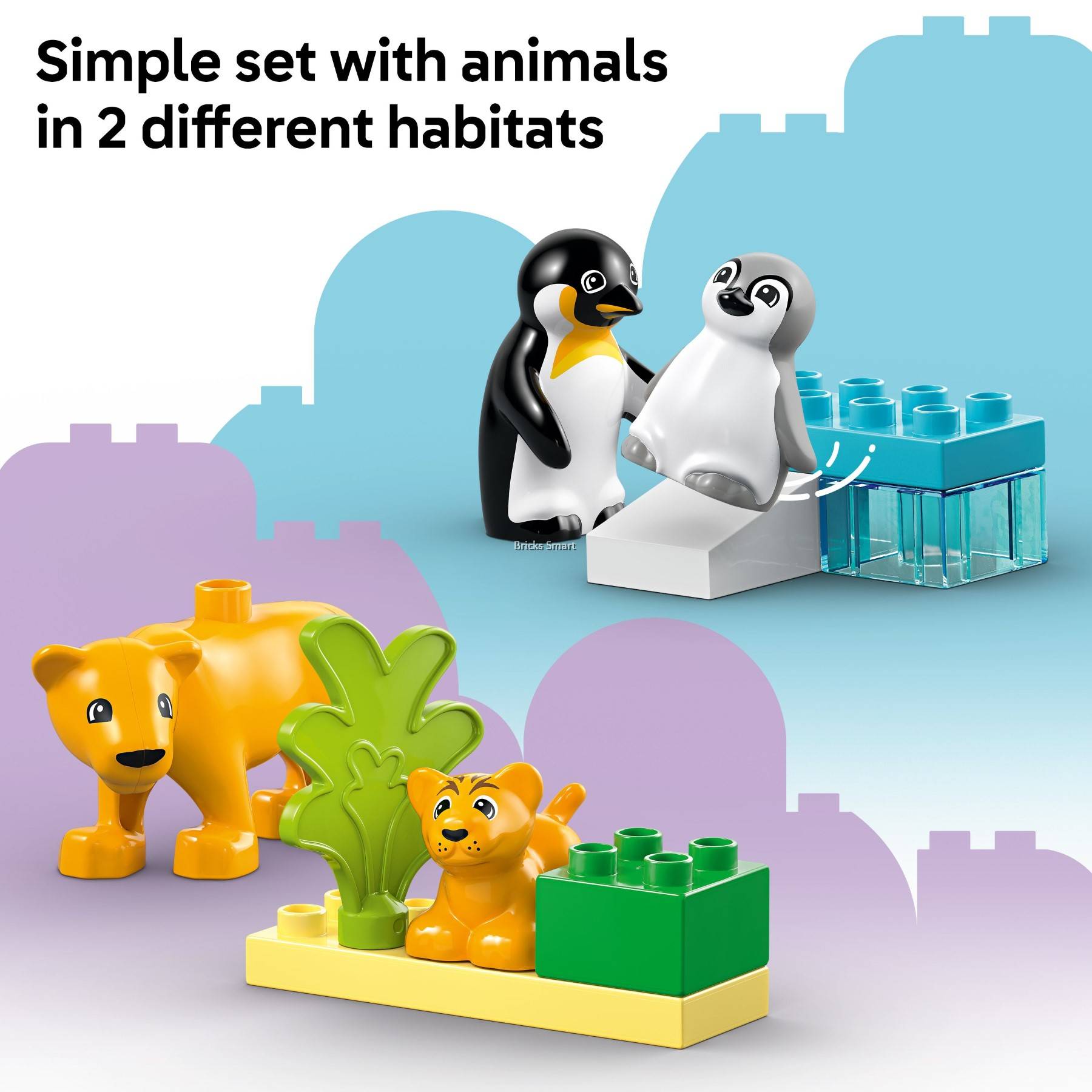 LEGO 10442 DUPLO Wild Animal Families: Penguins & Lions Building Toy ...