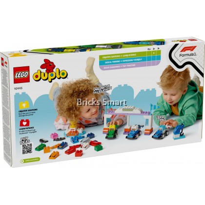 LEGO 10445 DUPLO F1 Team Race Cars & Drivers Building Toy Set (70 Pieces)
