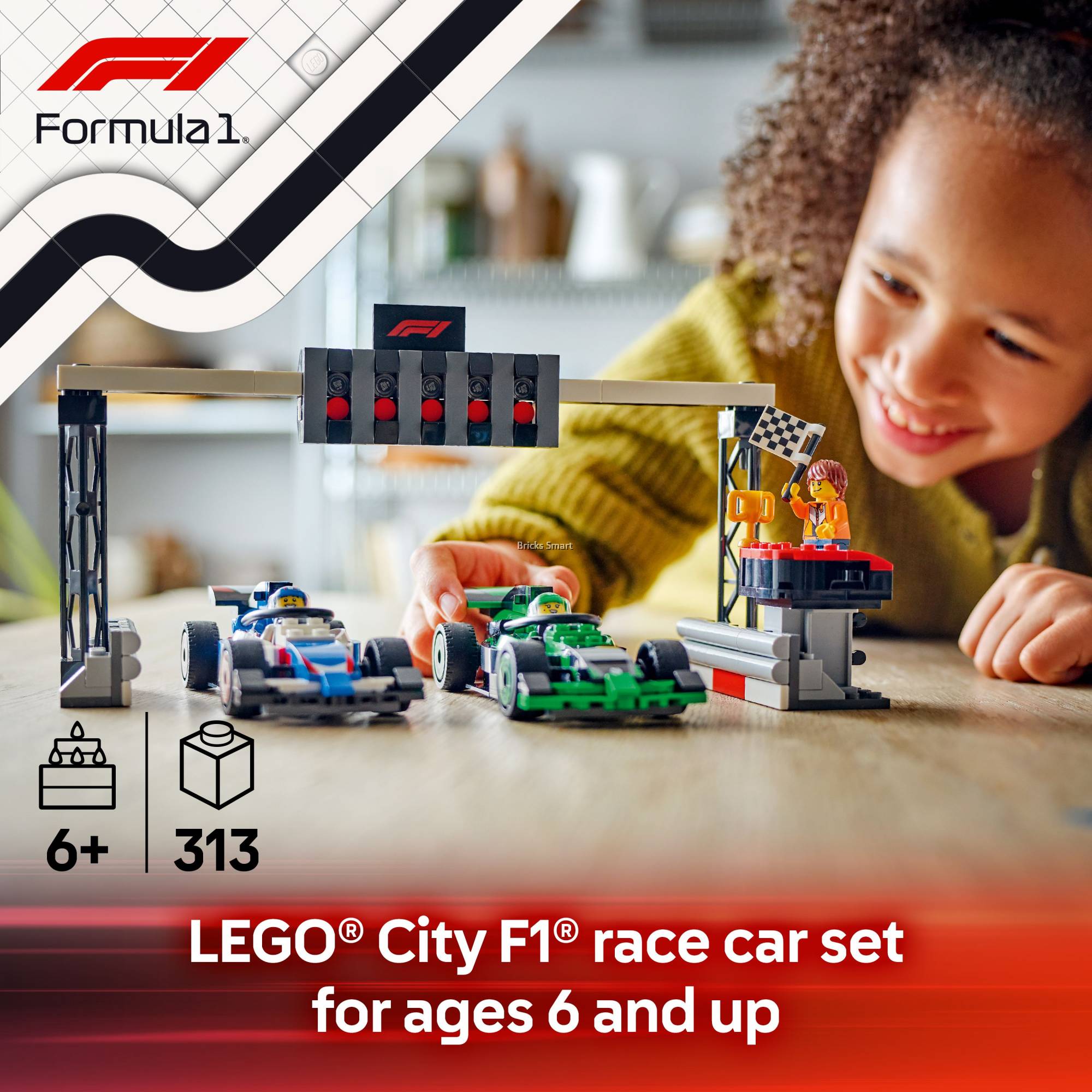 LEGO 60474 City F1 Grid with VCARB & Sauber Race Cars Building Toy Set ...