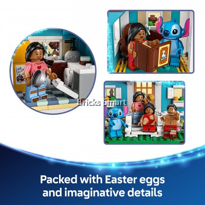 LEGO 43268 Disney Lilo and Stitch Beach House Building Toy Set (834 Pieces)