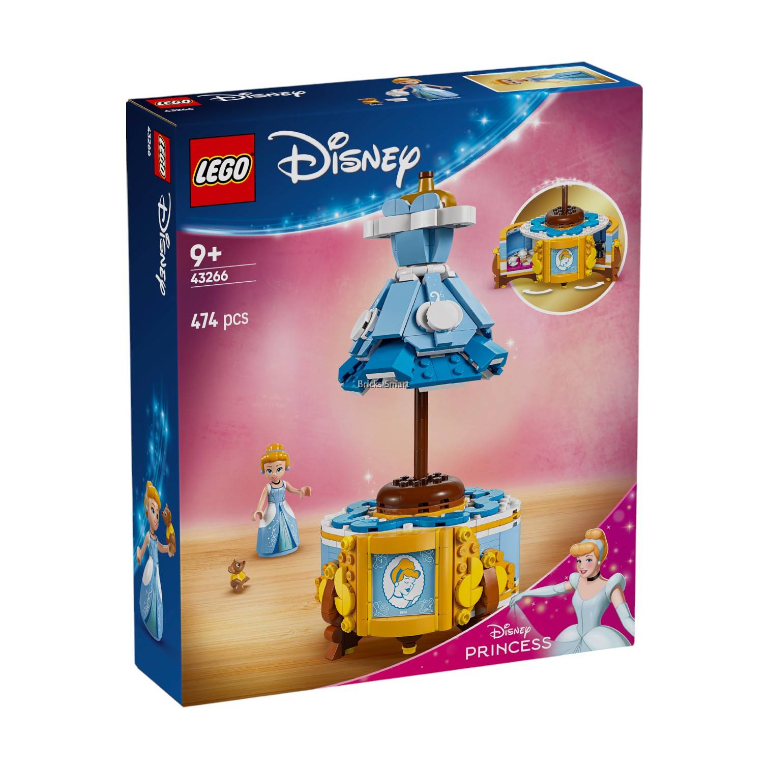 LEGO 43266 Disney Princess Cinderella’s Dress Building Toy Set (474 Pieces)