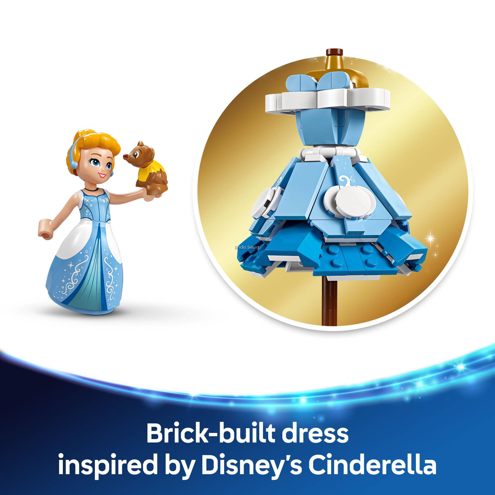LEGO 43266 Disney Princess Cinderella’s Dress Building Toy Set (474 Pieces)