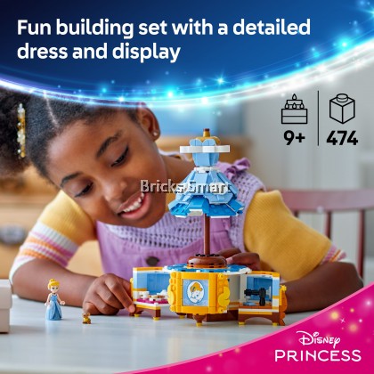 LEGO 43266 Disney Princess Cinderella’s Dress Building Toy Set (474 Pieces)