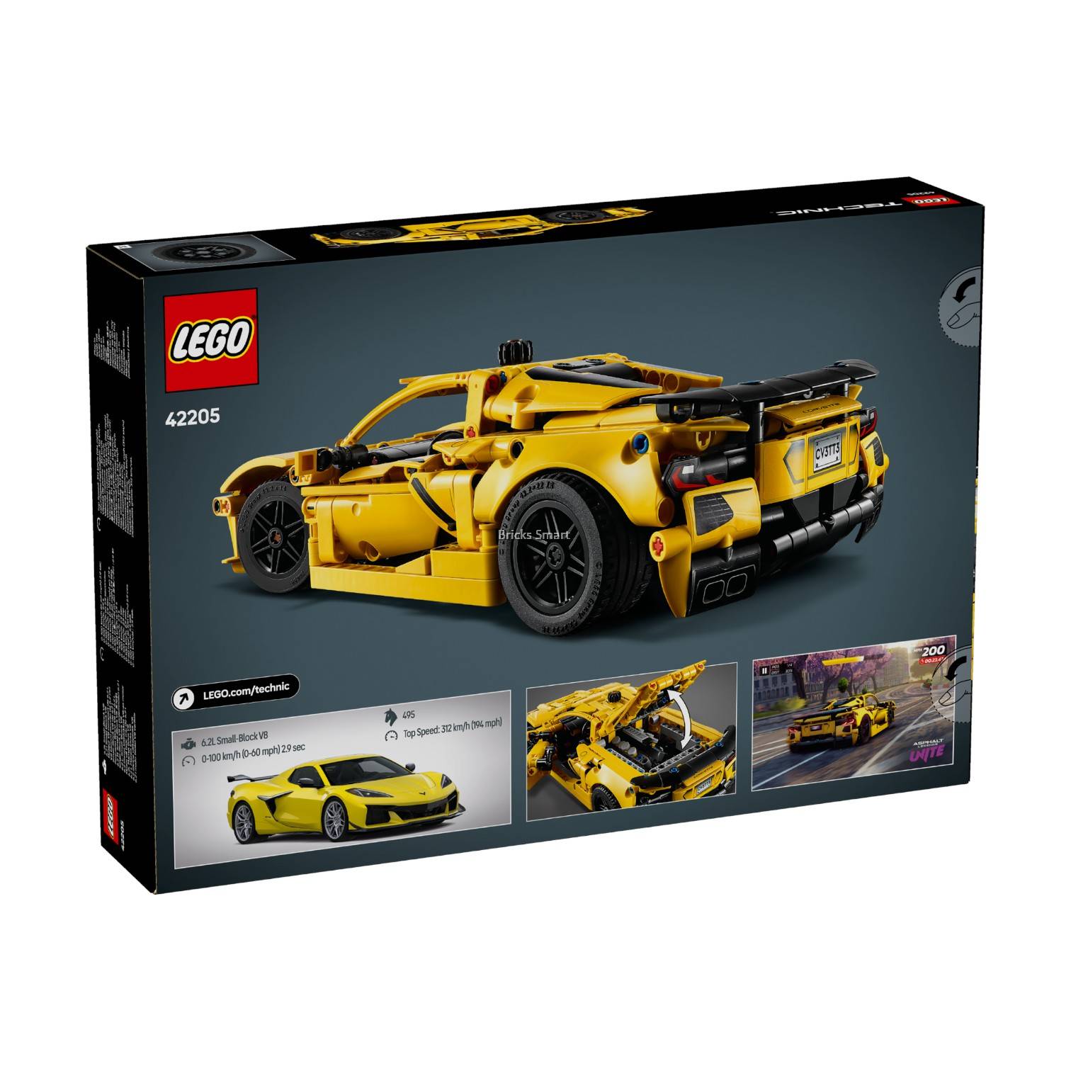 LEGO 42205 Technic Chevrolet Corvette Stingray Building Toy Set (732 ...