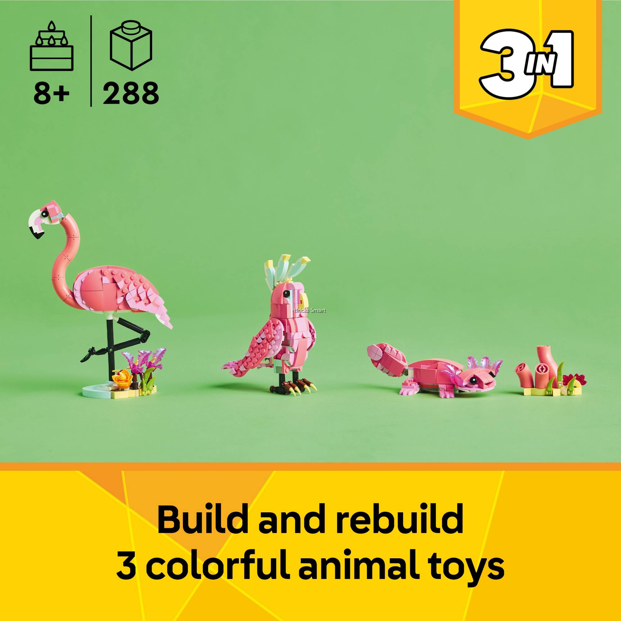LEGO 31170 Creator Wild Animals: Pink Flamingo Building Toy Set (288 ...