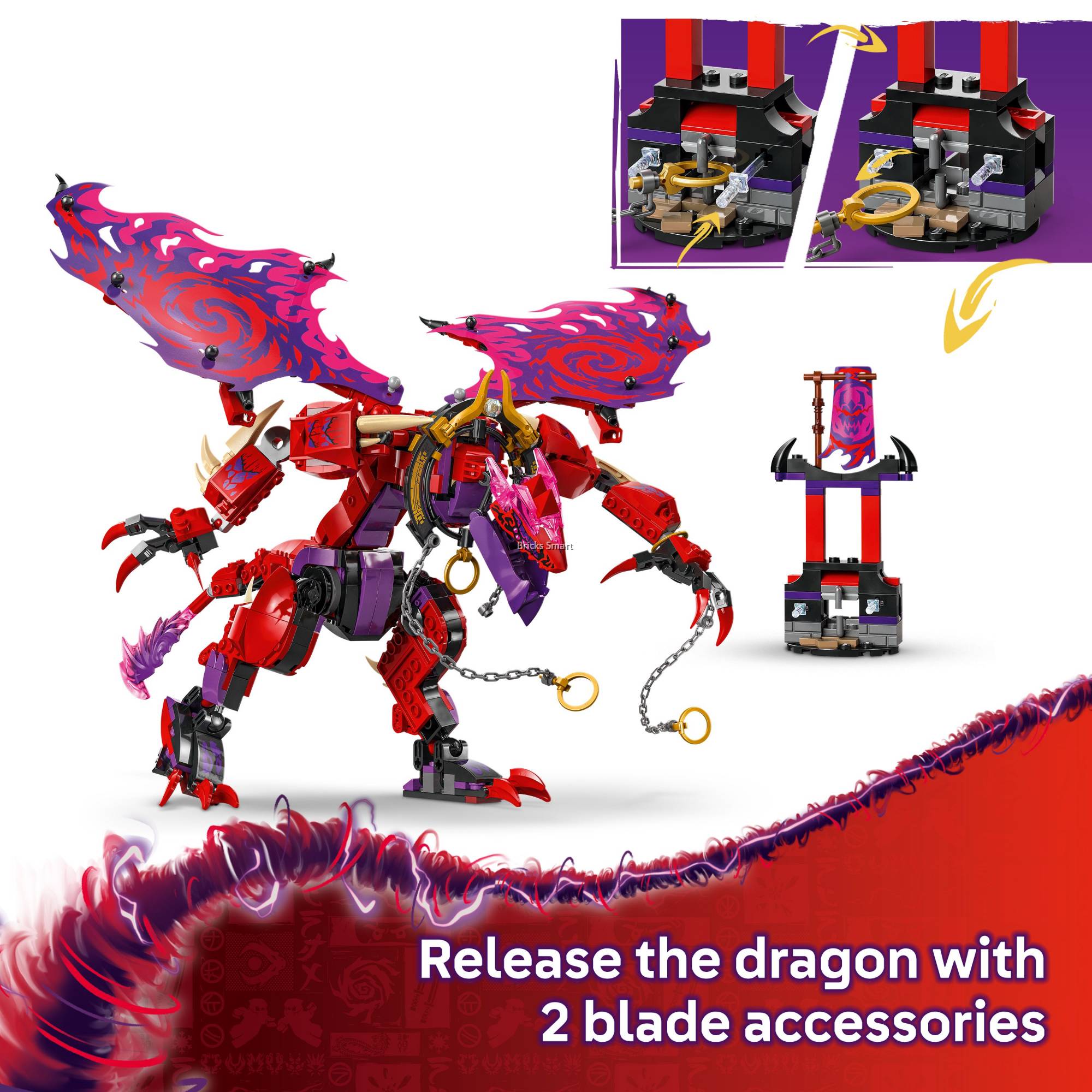 LEGO 71832 Ninjago Thunderfang Dragon of Chaos Building Toy Set (668 ...