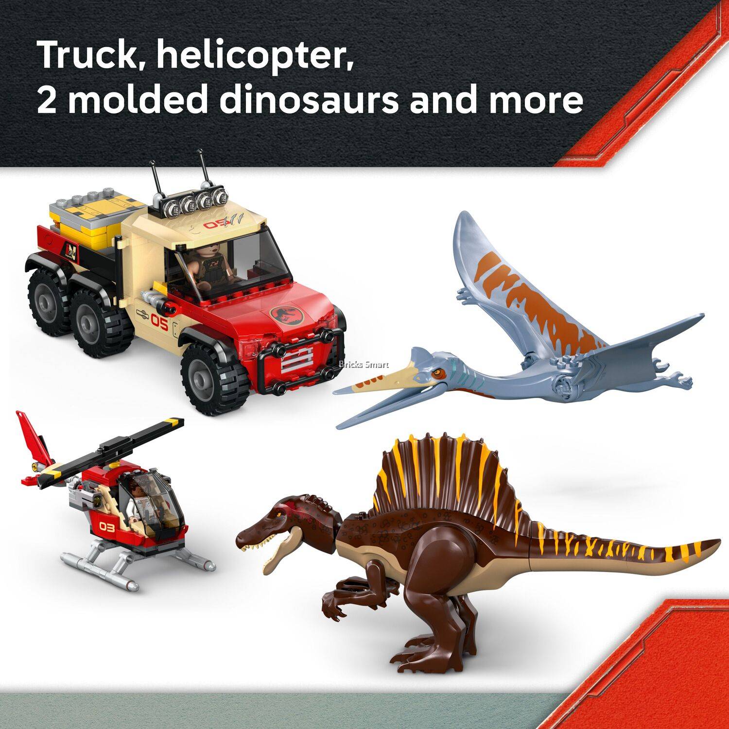 LEGO 76976 Jurassic Spinosaurus & Quetzalcoatlus Air Mission Building ...