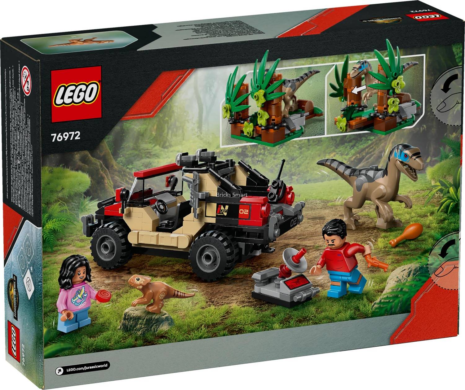 LEGO 76972 Jurassic Raptor Off-Road Escape Building Toy Set