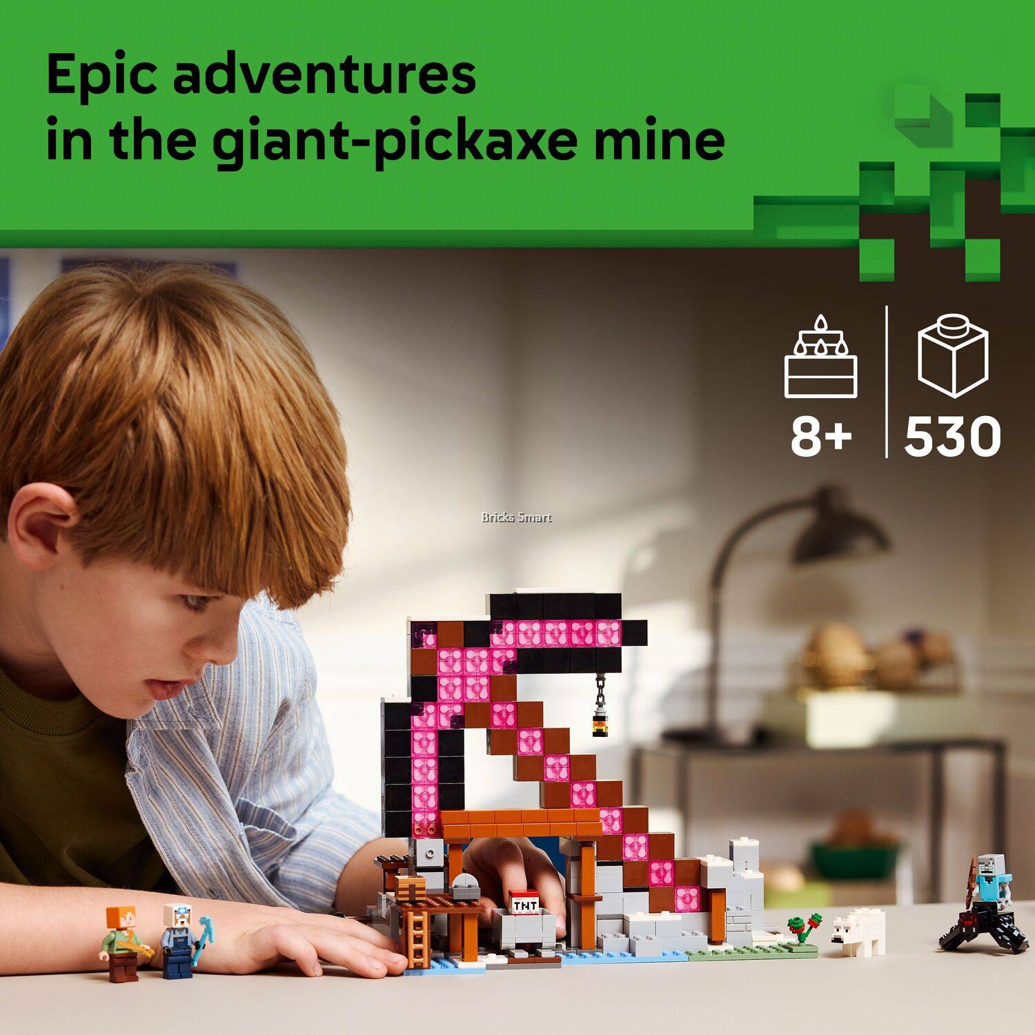 LEGO 21277 Minecraft The Pickaxe Mine Building Toy Set