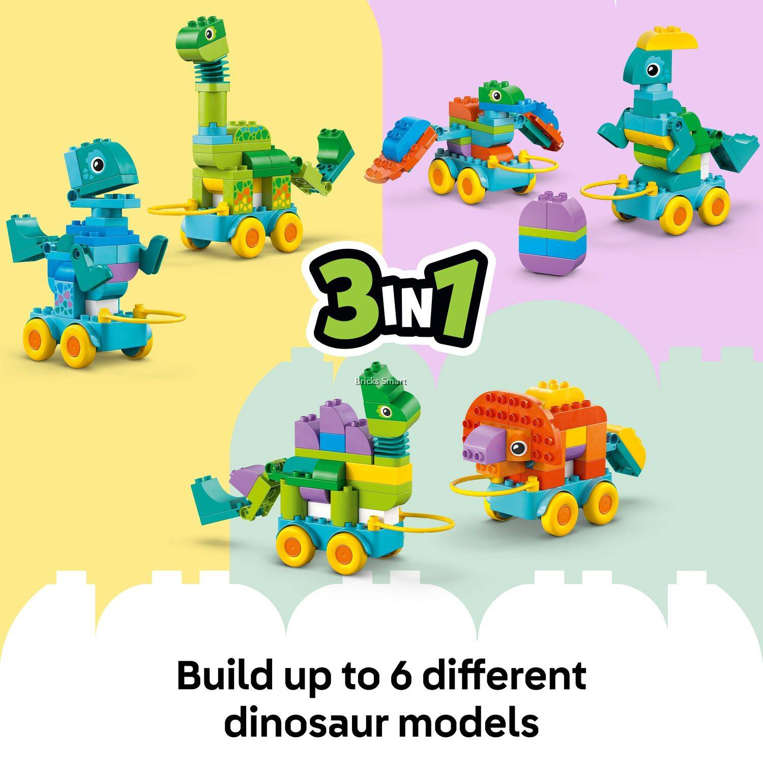 LEGO 10451 Duplo 3in1 Dinosaurs on Wheels Building Toy Set