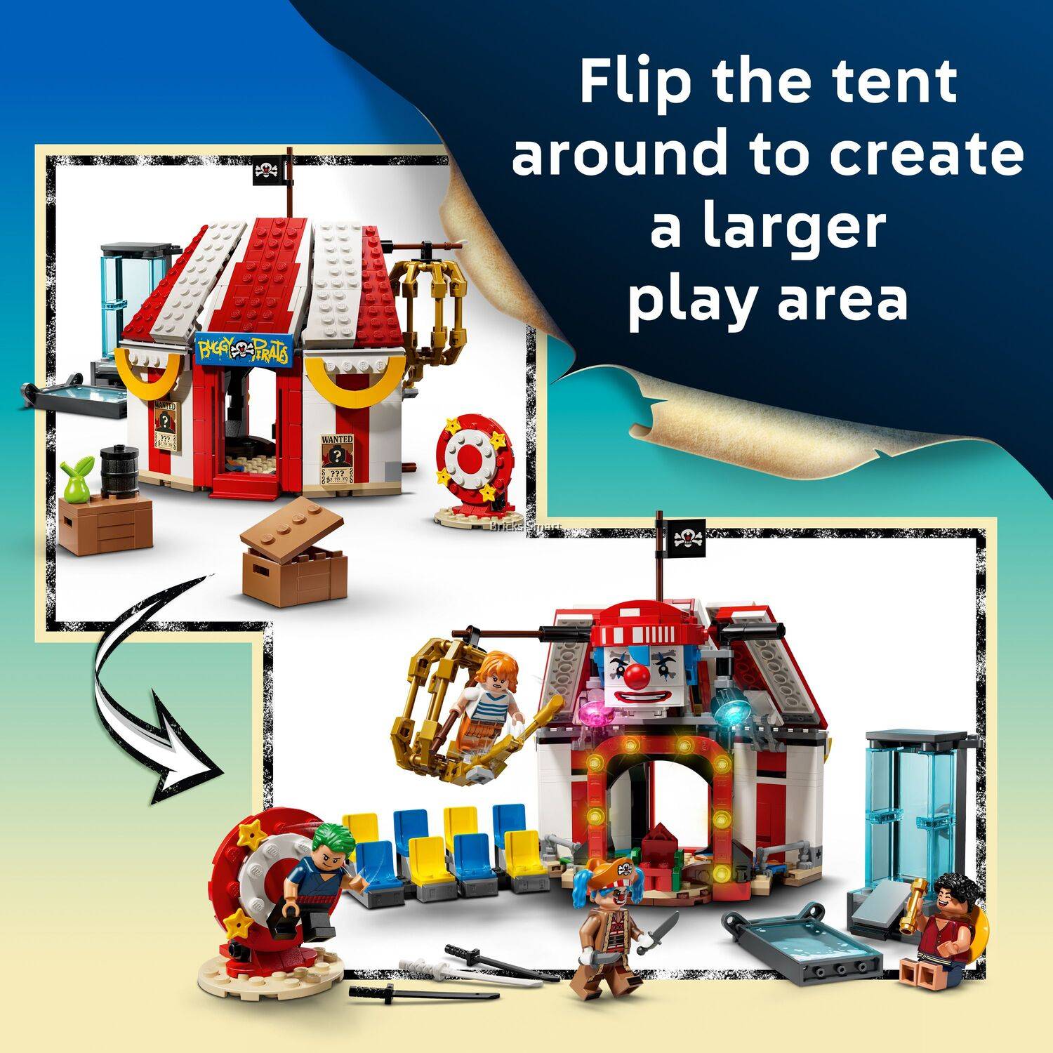 LEGO 75637 ONE PIECE Buggy the Clown's Circus Tent Building Toy Set