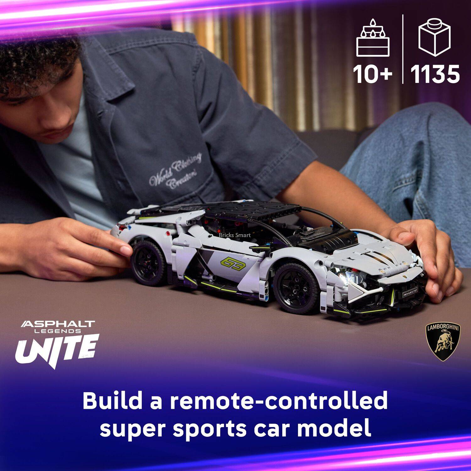 LEGO 42214 Technic Lamborghini Revuelto Super Sports Car Building Toy Set