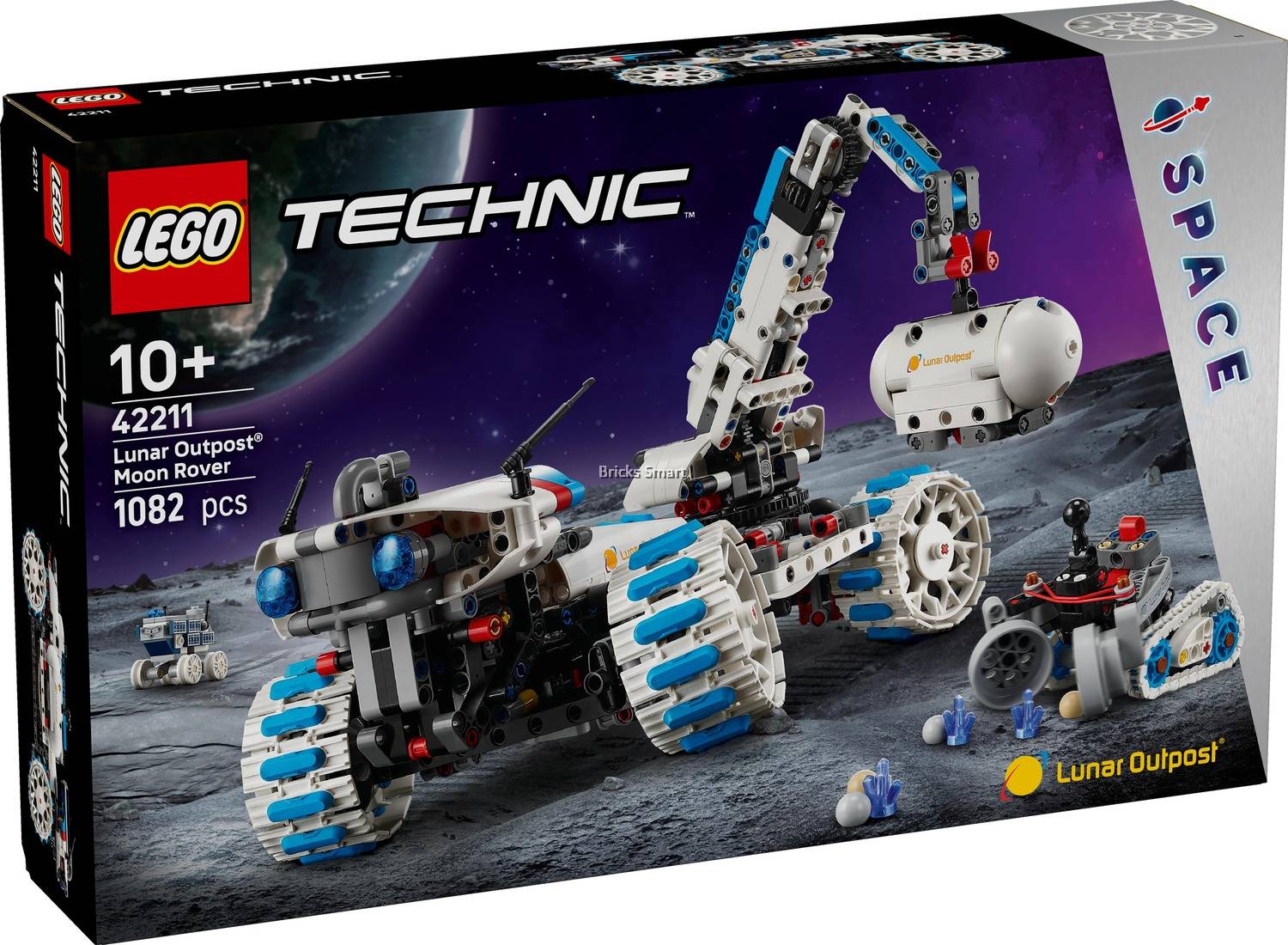 LEGO 42211 Technic Lunar Outpost Moon Rover Space Vehicle Building Toy Set
