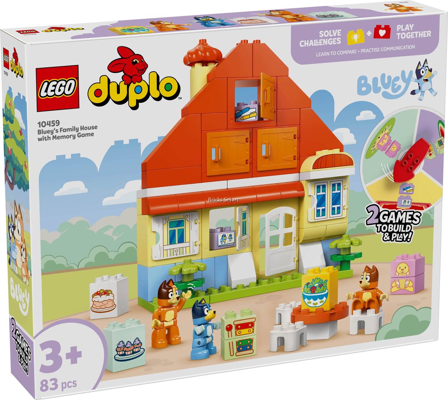 LEGO 10459 Duplo Bluey's Family House with Memory Game Building Toy Set