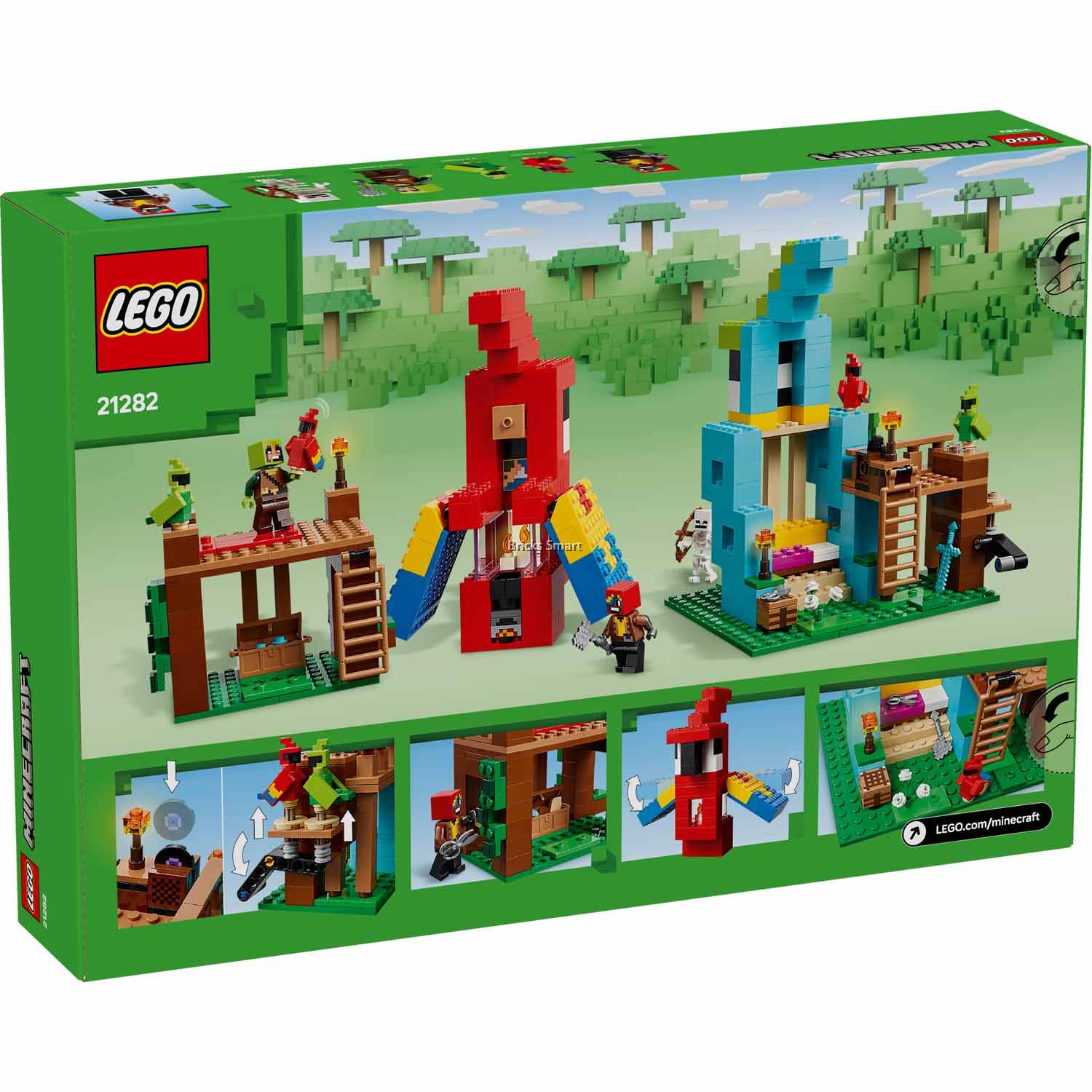 LEGO 21282 Minecraft The Parrot Houses Gamer Toy, with Skeleton Figure ...