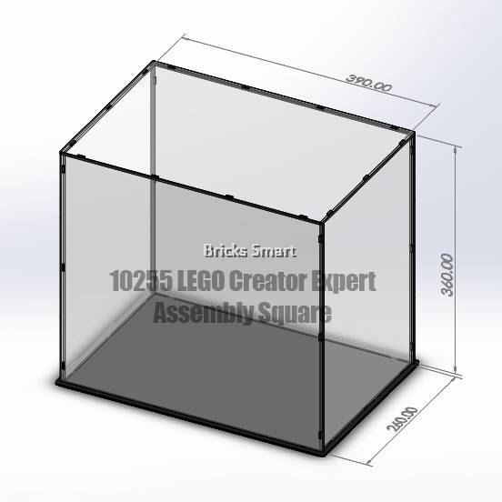 Acrylic Case with Black Base for 10261 LEGO Creator Expert Roller Coaster