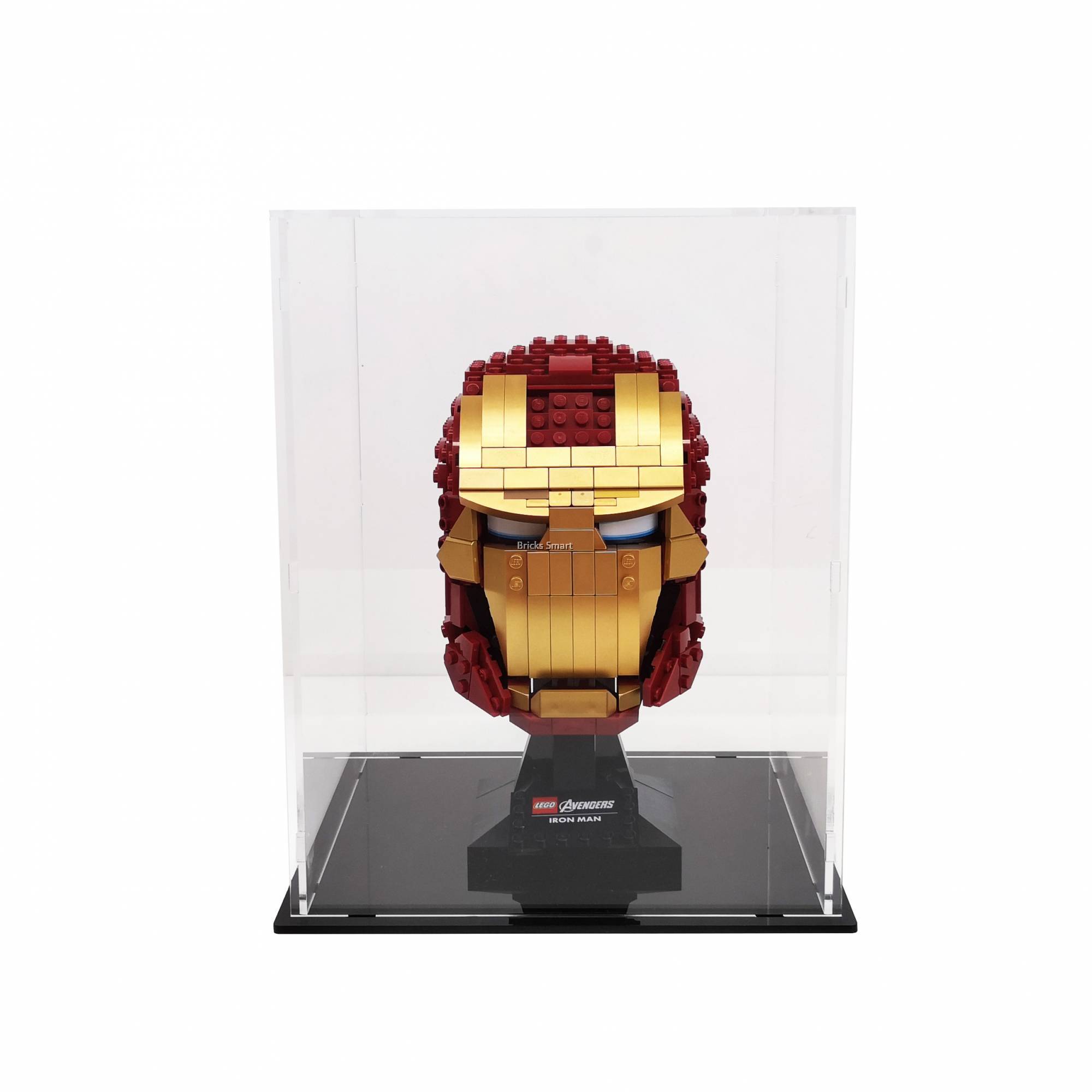 Acrylic Case with Black Base for 76165 LEGO Marvel Iron Man Helmet
