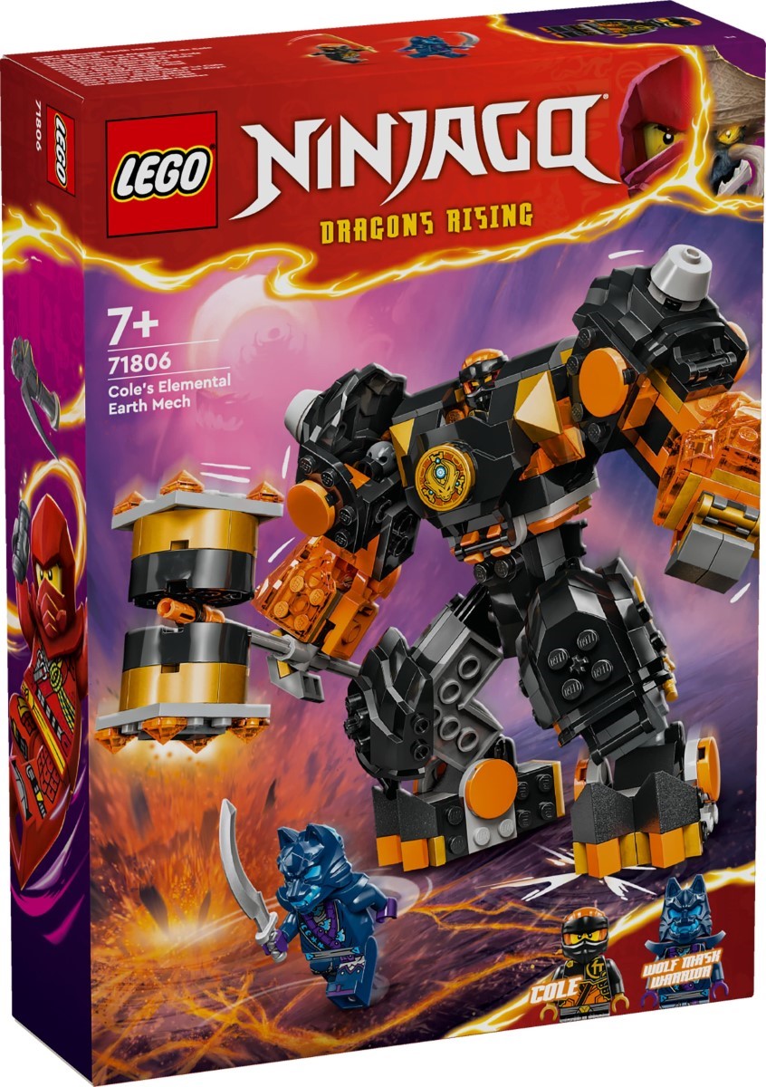 LEGO 71806 Ninjago Cole's Elemental Earth Mech Building Toy Set
