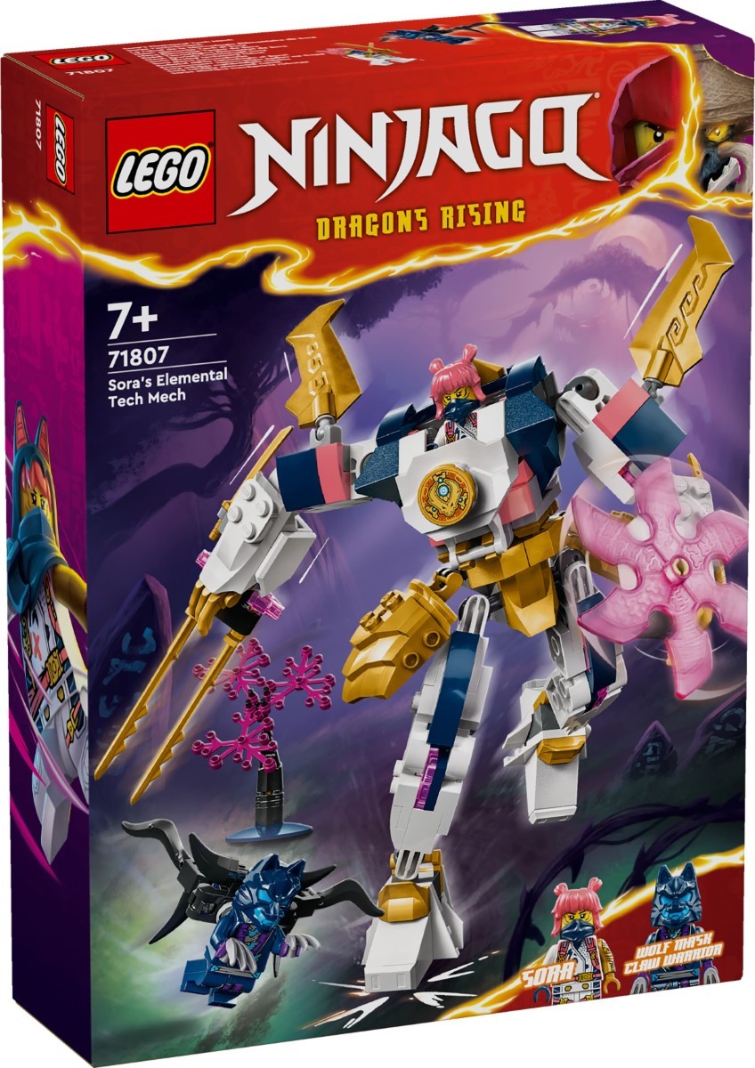 LEGO 71807 Ninjago Sora's Elemental Tech Mech Building Toy Set